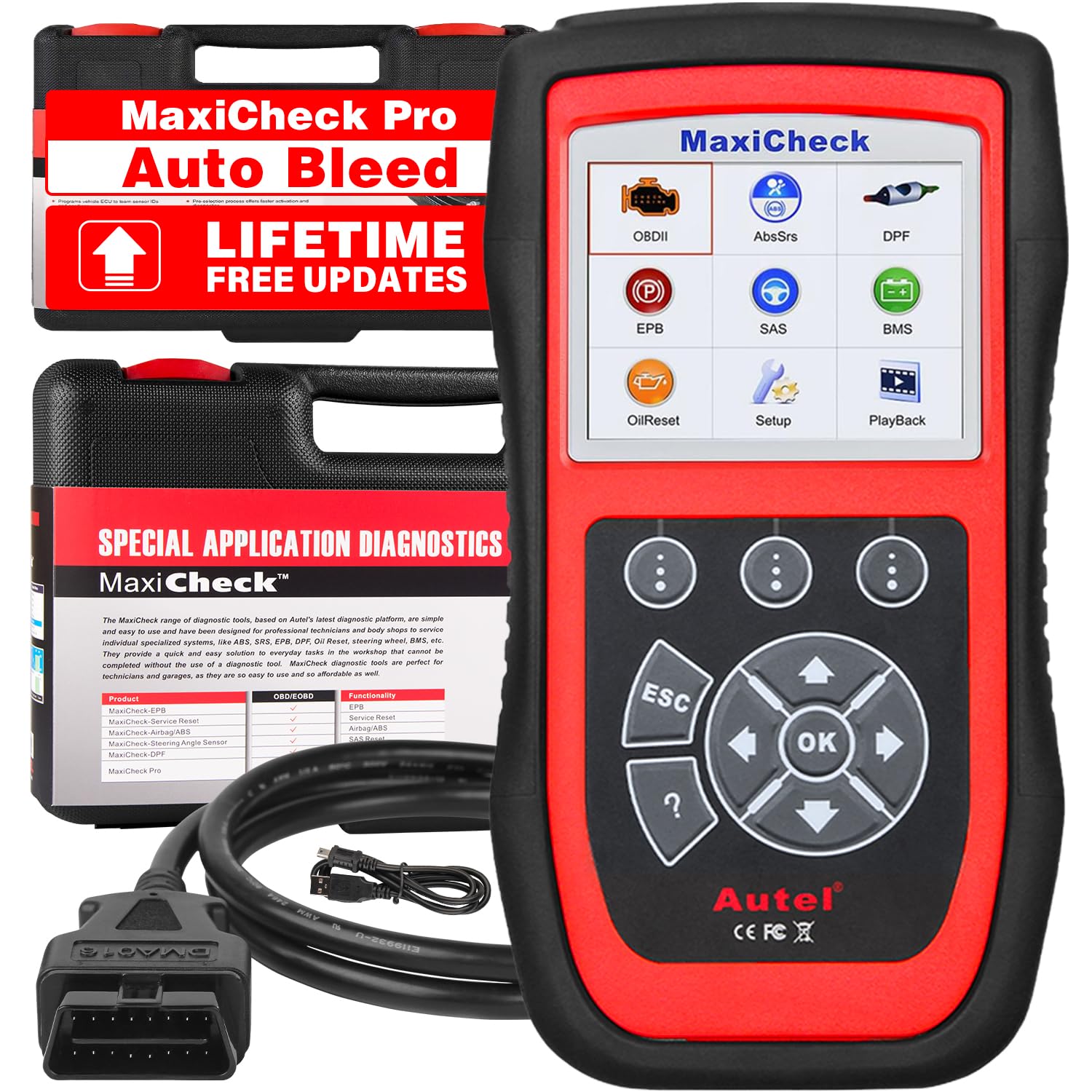 Autel MaxiCheck PRO AutoBleed Scan Tool, ABS Brake Bleed with with ABS ...