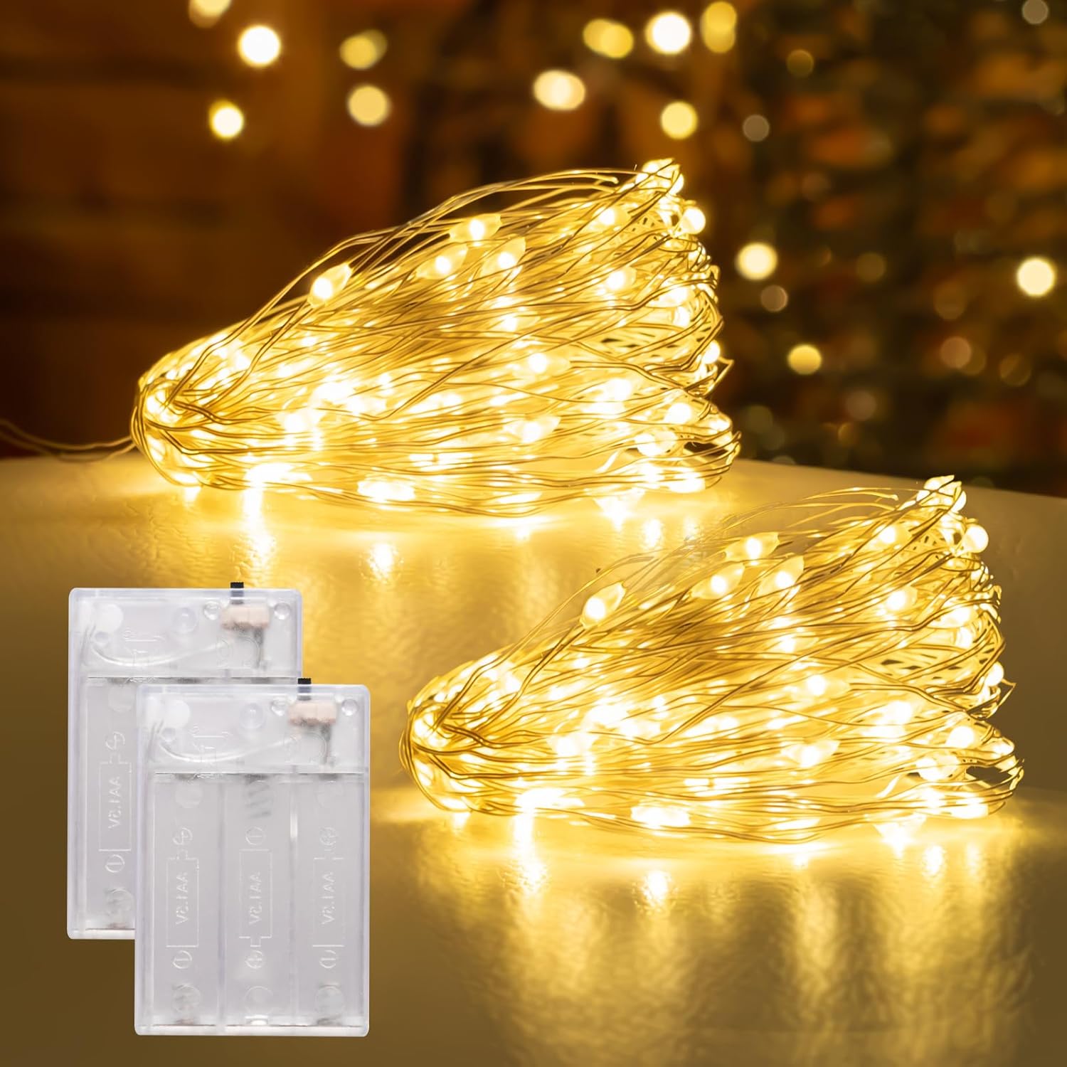 Etinga Battery Operated Fairy Lights,Flexible Copper Wire LED String ...