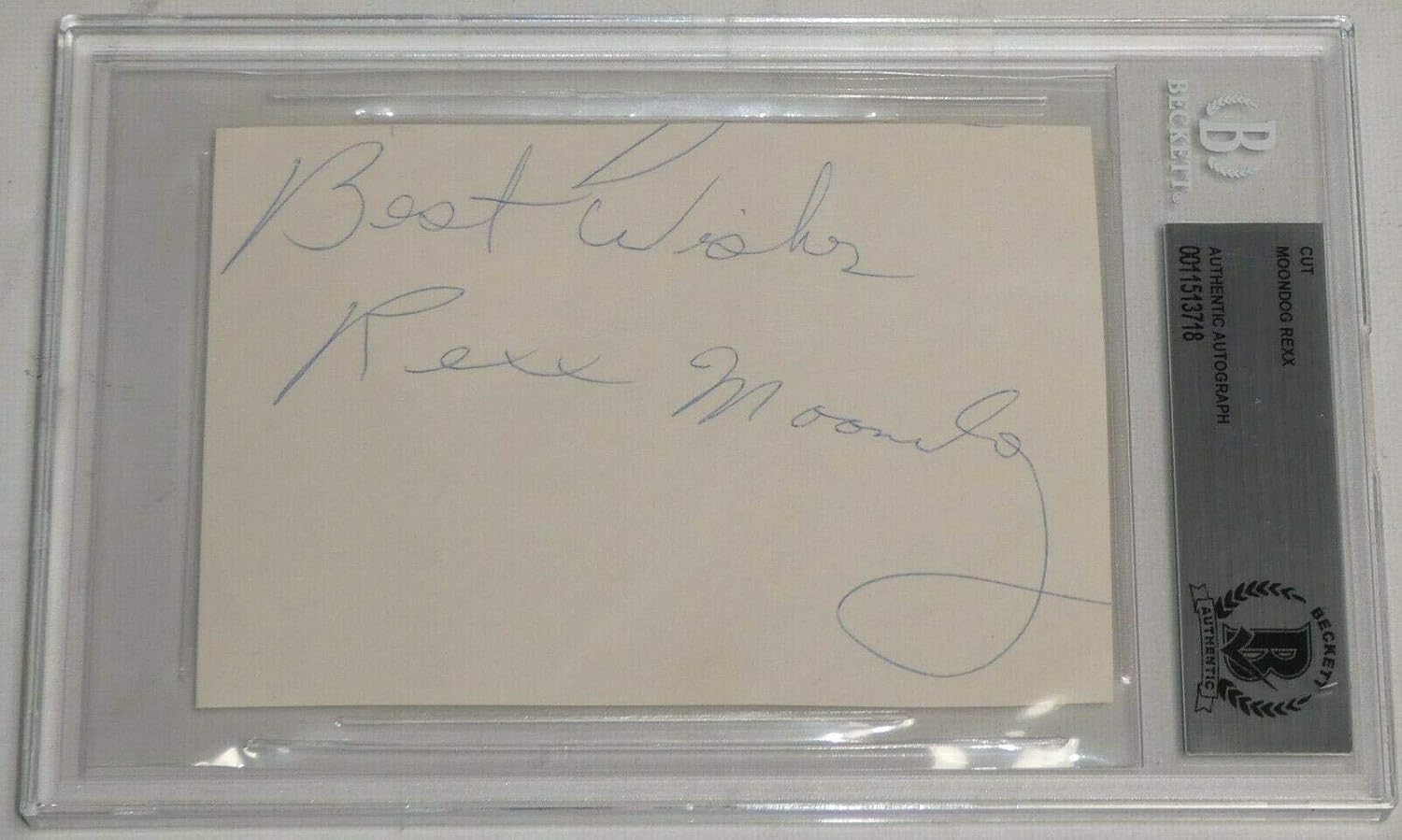 Moondog Rex Rexx Signed 3x5 Vintage Album Page BAS Beckett COA WWE WCW ...