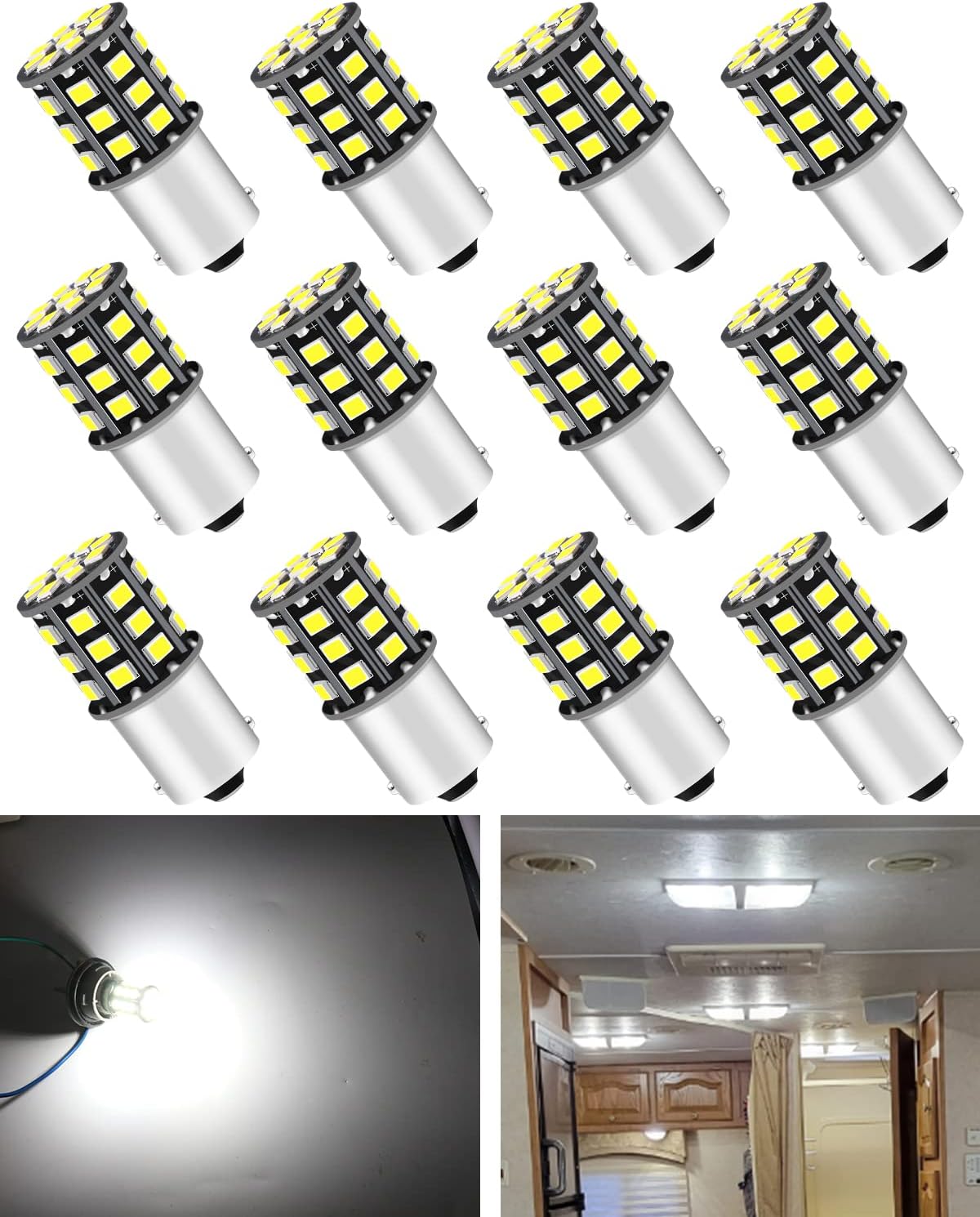 ALOPEE 1156 LED Bulb Bright White 1141 LED Bulb DC 12V 1156 Bulb ...