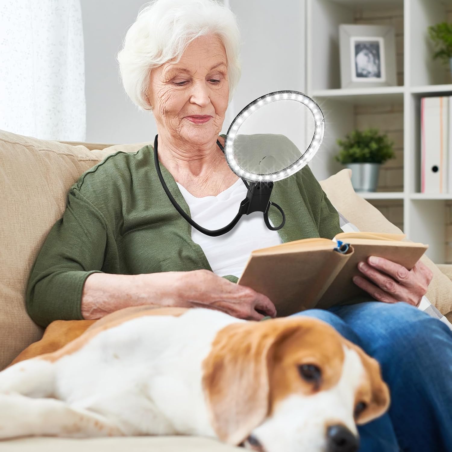 Amazon.com: 5X 15X Magnifying Glass with Light, Hands Free Magnifying ...