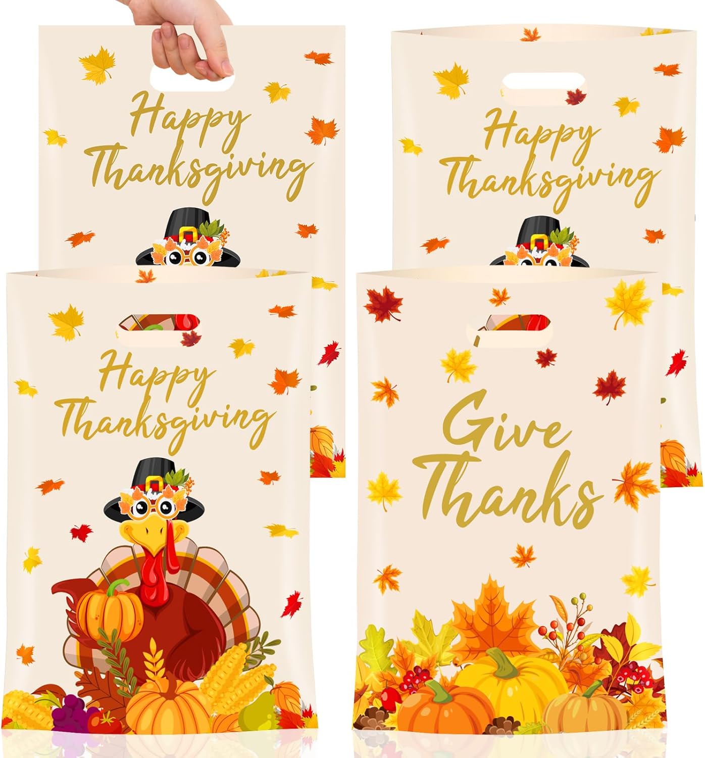 Amazon.com: 40 Pcs Thanksgiving Gift Bags - Happy Thanks giving Goodie ...