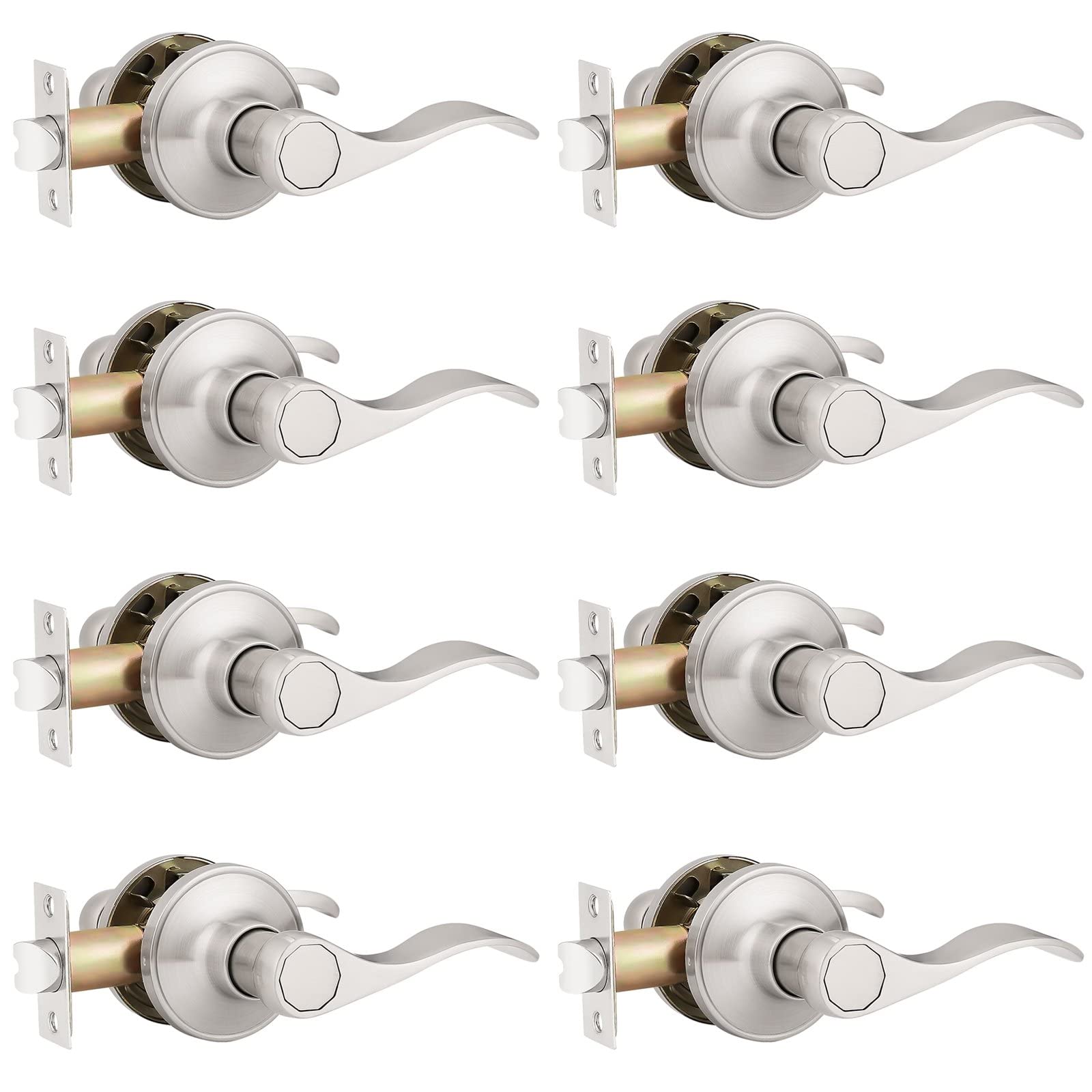 Probrico Door Handles 8 Pack Passage Door Lever, Non-Locking Door ...