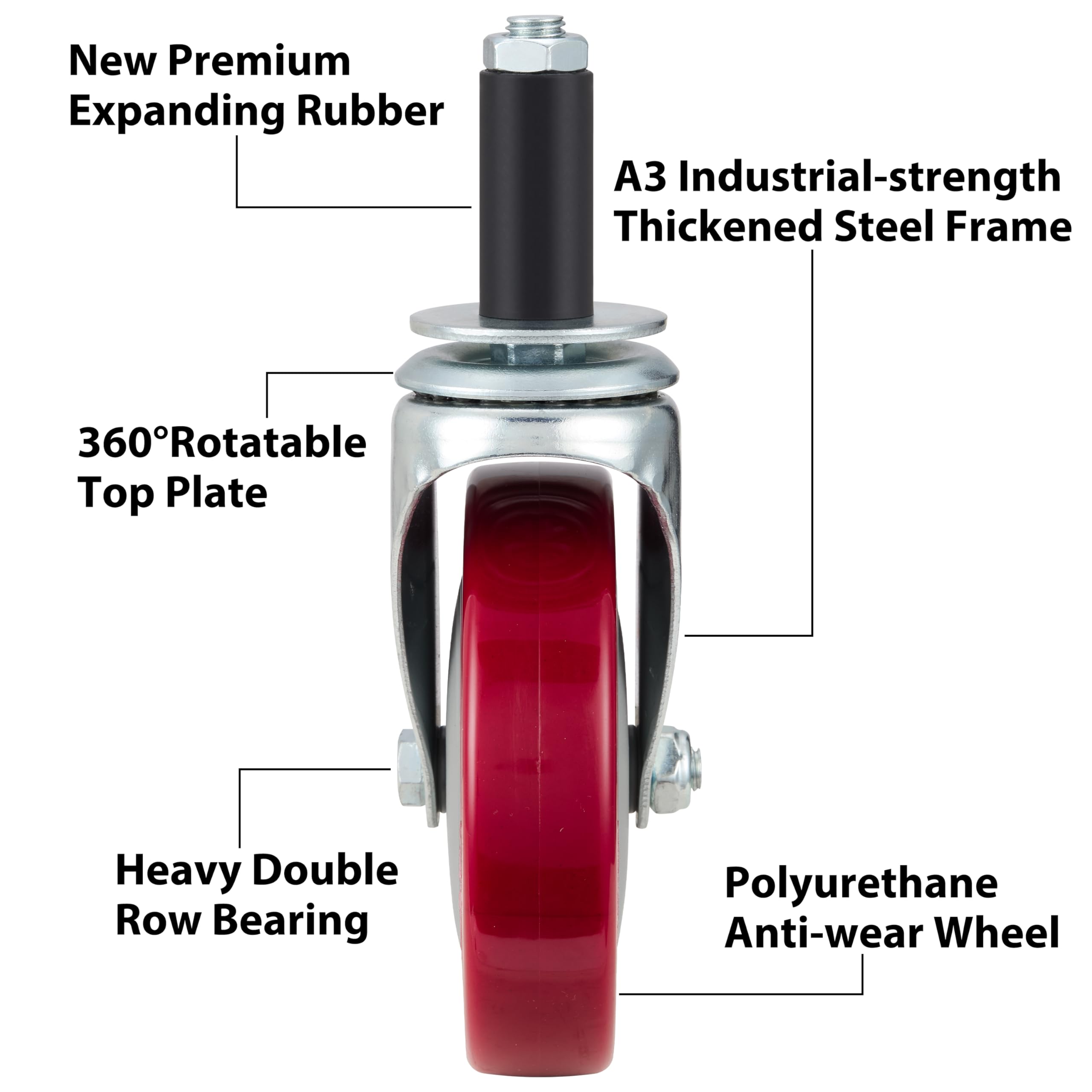 Snapklik.com : Finnhomy 5 Inch Prep Table Caster Wheels Set Of 4 Heavy ...