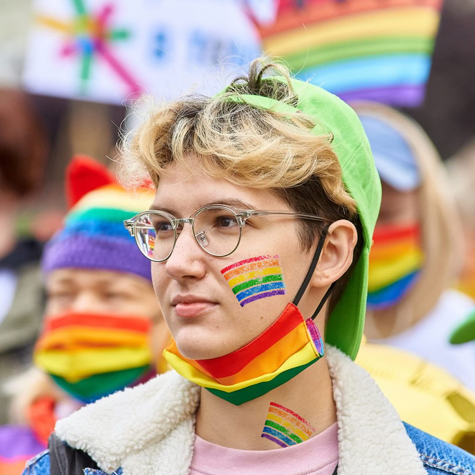 Rainbow Pride Face Paint Rainbow Eye Makeup