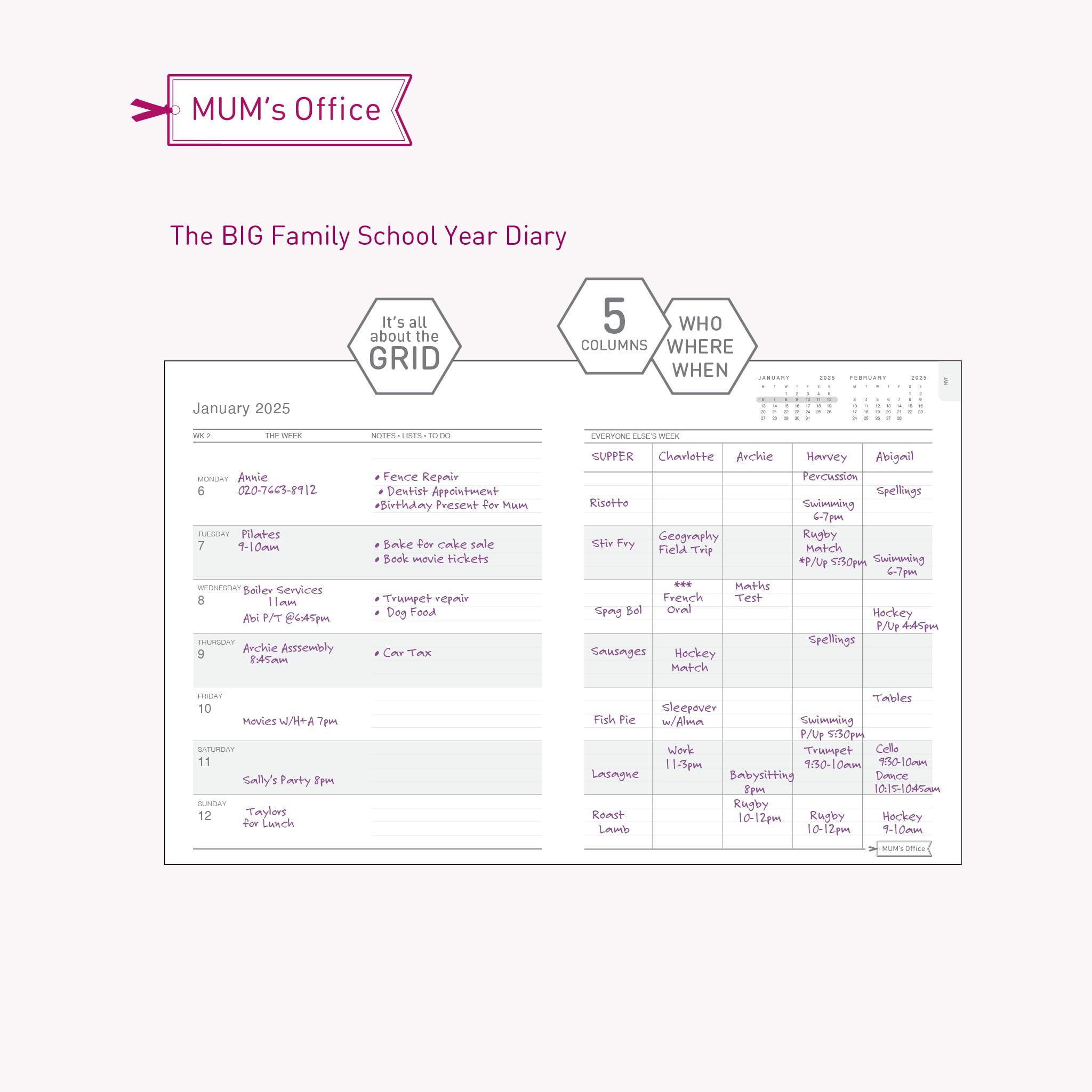BIG Family School Year Diary 2024-25 (Sky Blue) – BigaMart