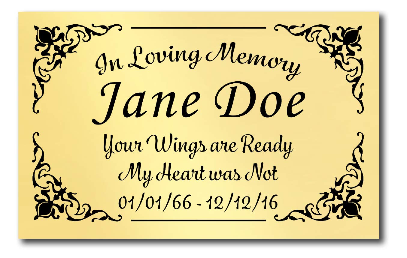Amazon.com: Memorial Plaque with Elegant Border Personalized Message ...