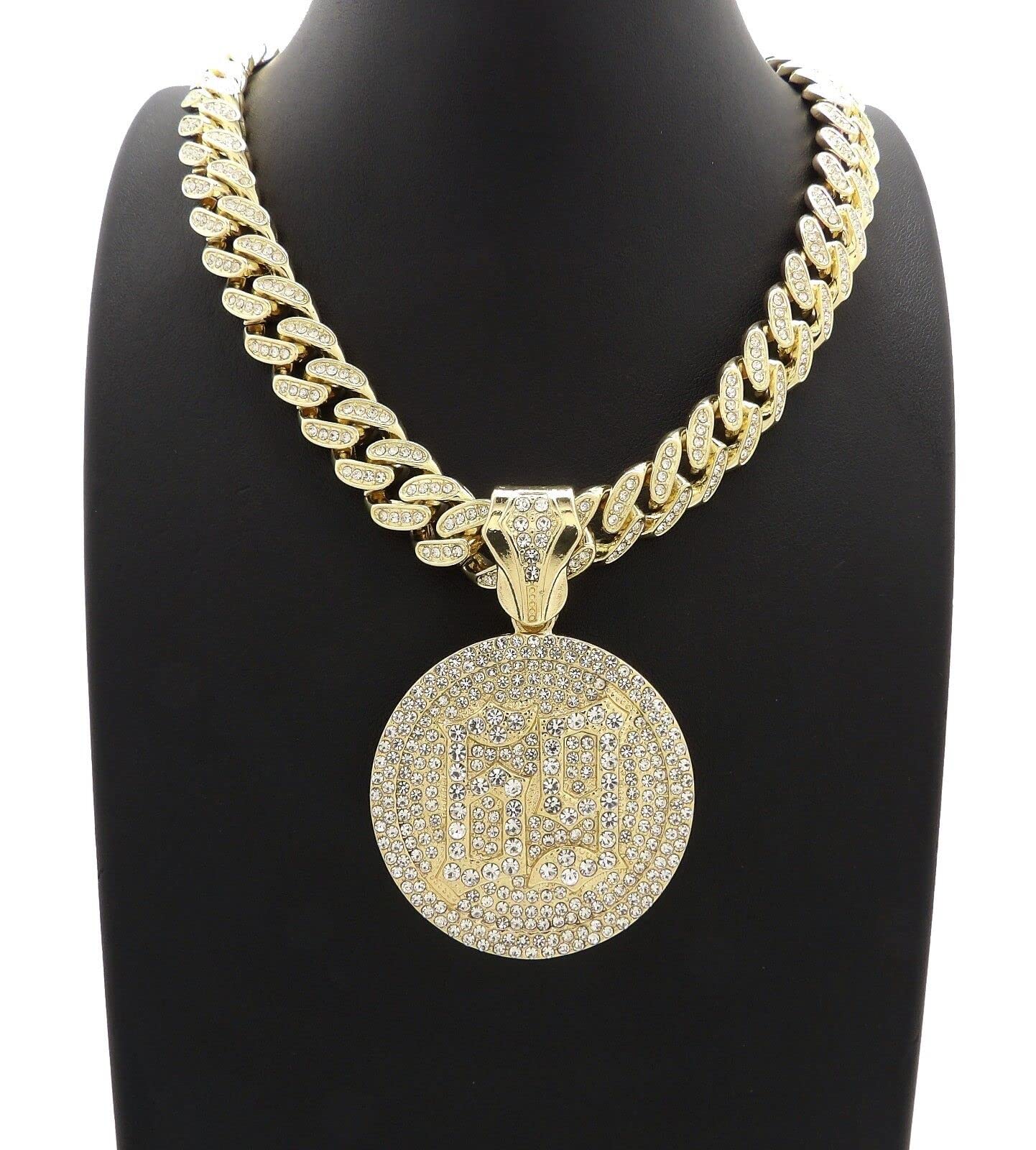 Amazon.com: For Hip Hop Ice Bling Miami Cuban Chain 69 Piece Pendant ...