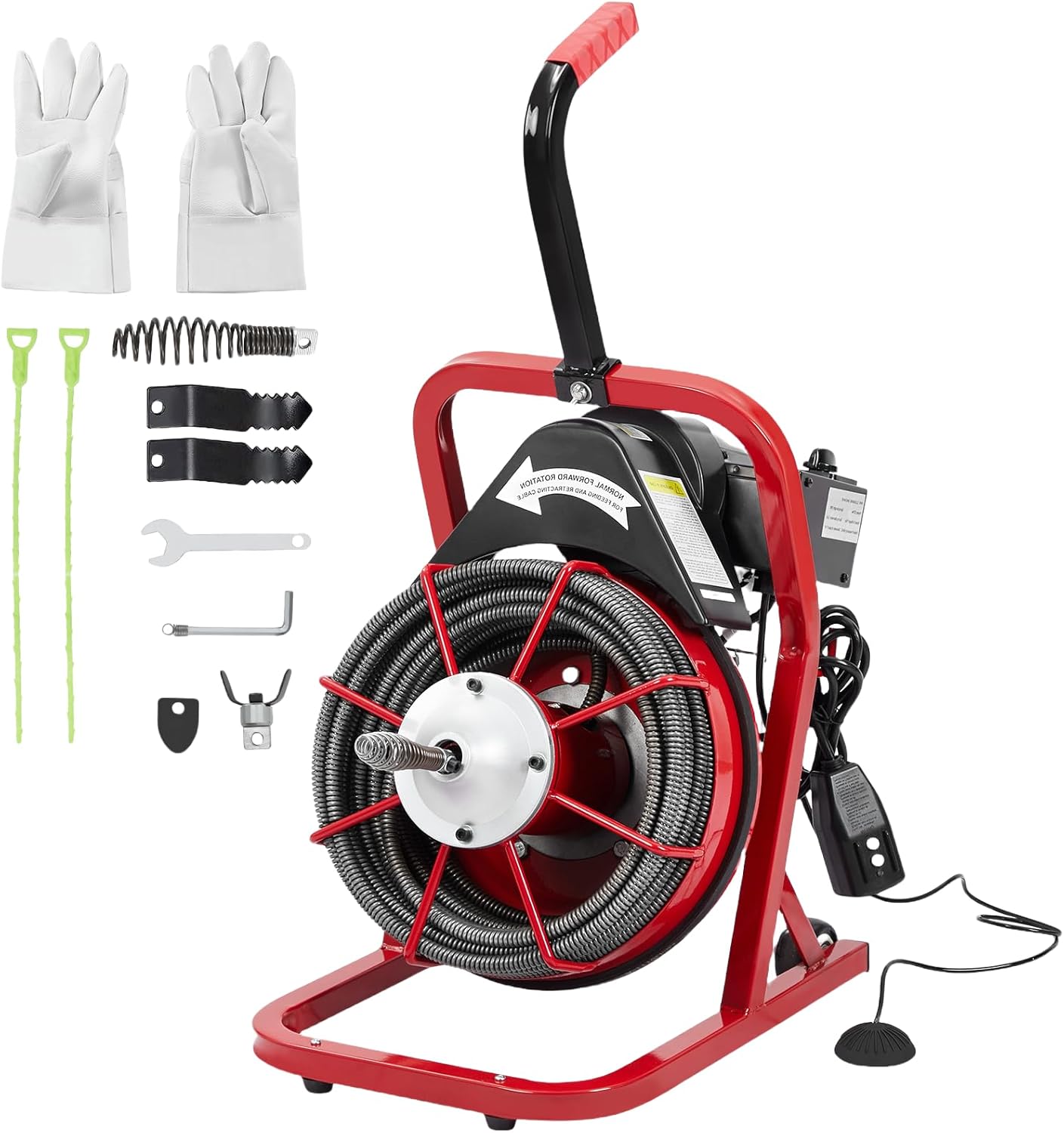 50FT 3/8 inch Auto-Feed Electric Drain Auger - Drain Cleaner Machine ...