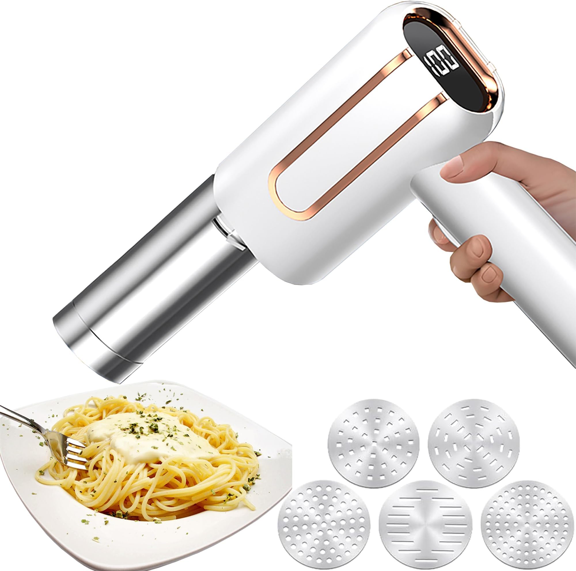 Amazon.com: Handheld Electric Pasta Maker, 5-in-1 Cordless Pasta Maker ...