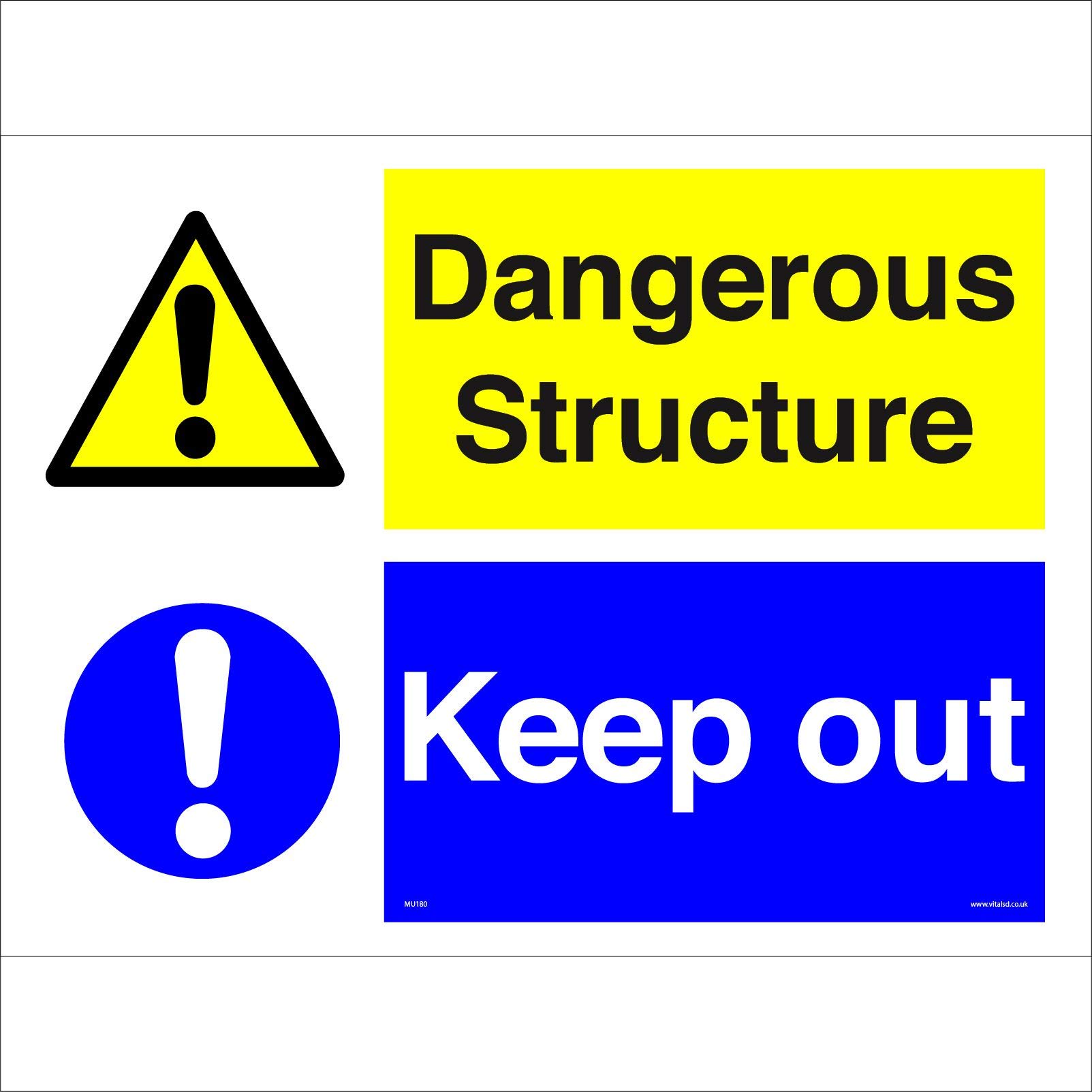 MU180 Dangerous Structure Keep Out Stay Away No Access Unsafe Warning ...