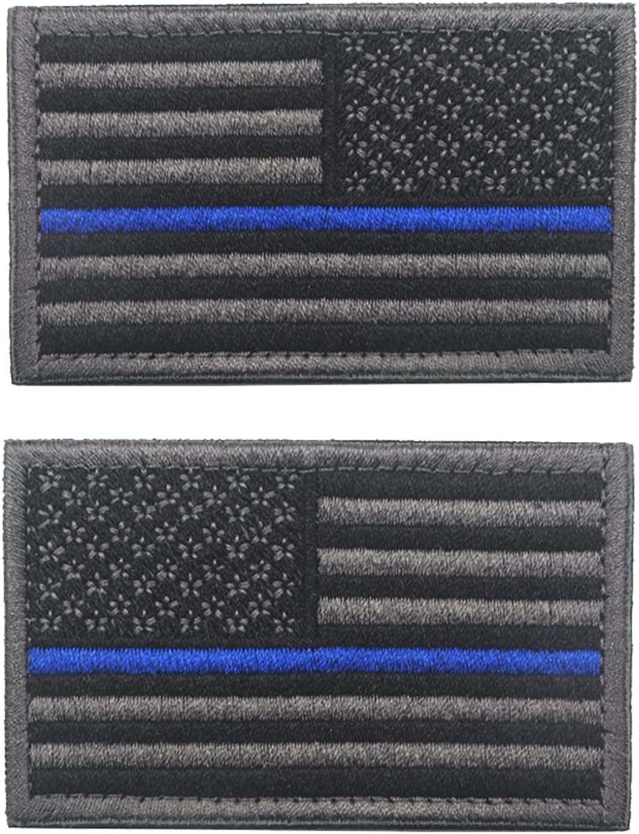 Amazon.com: Antrix 4 Pcs Tactical Thin Blue Line American Flag Patch ...