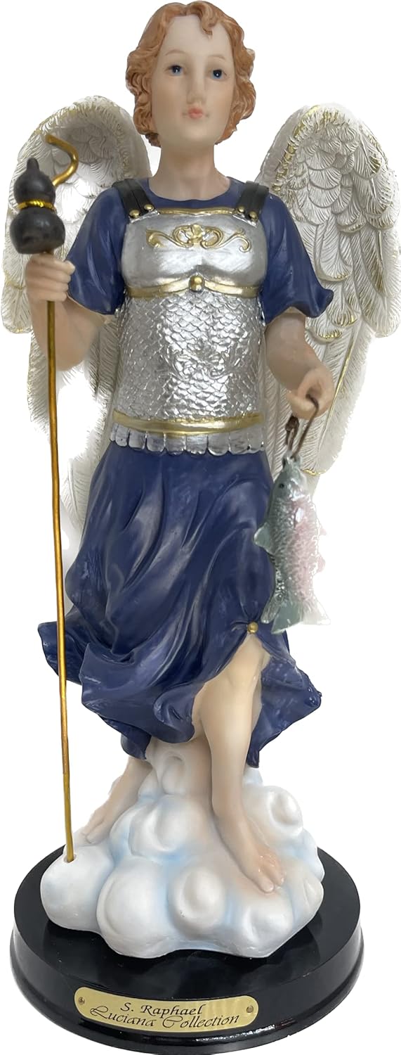 Amazon.com: 12" Inch Statue of Saint Archangel Rafael San Arcangel St ...