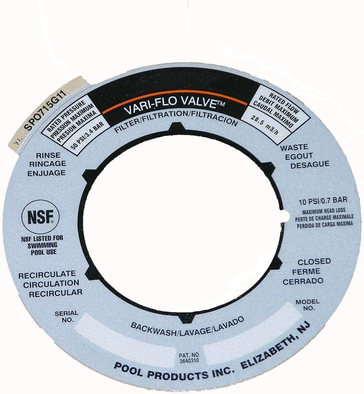 Amazon.com: LITYPEND Sand Filter Valve Label Plate Sticker for Hayward ...