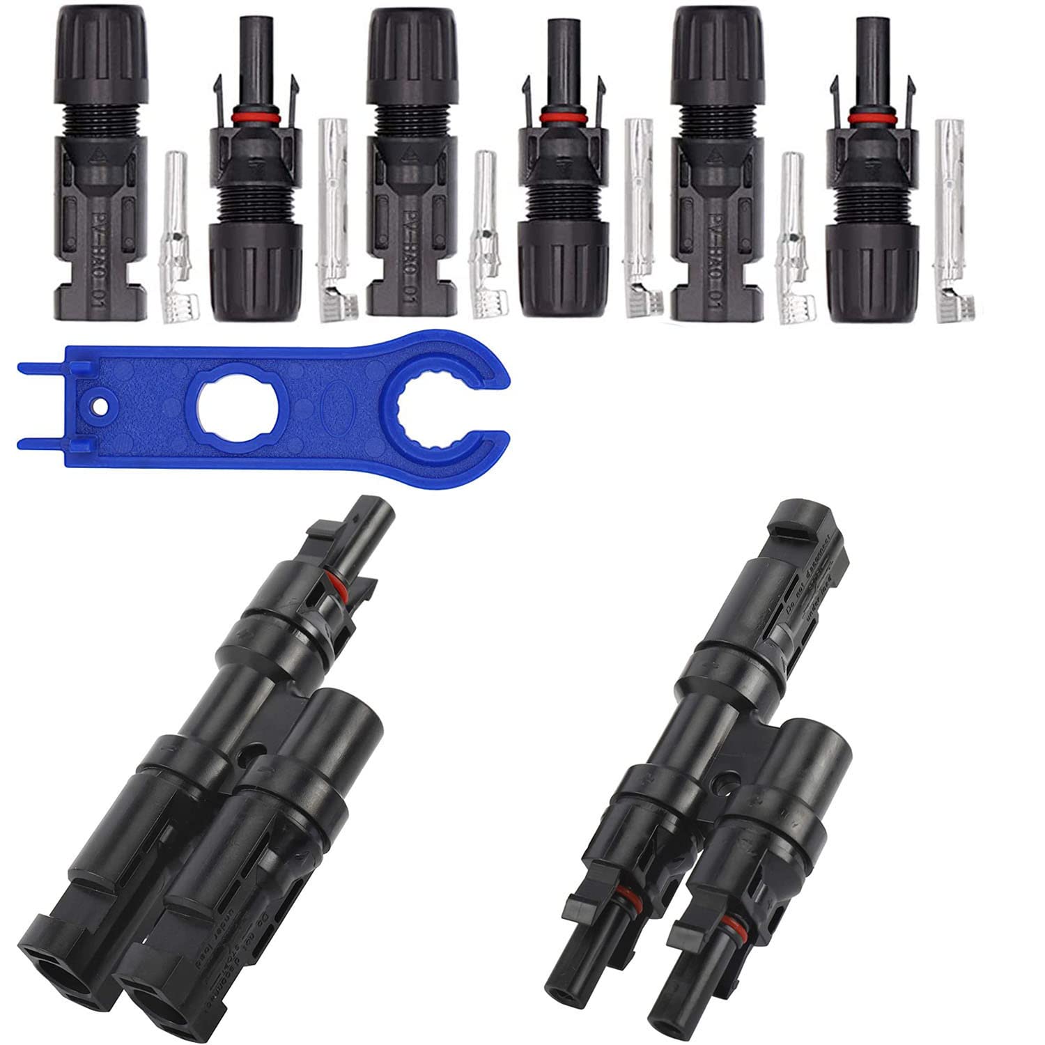 Buy RUNCCI-YUN 1 Pair T-Type (1 to 2) Style Branch Connector, 3 Pairs ...