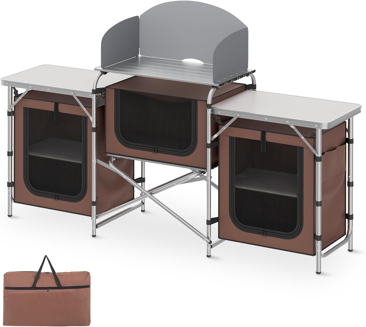 Amazon.com: Magshion Folding Camping Kitchen Table, Lightweight ...
