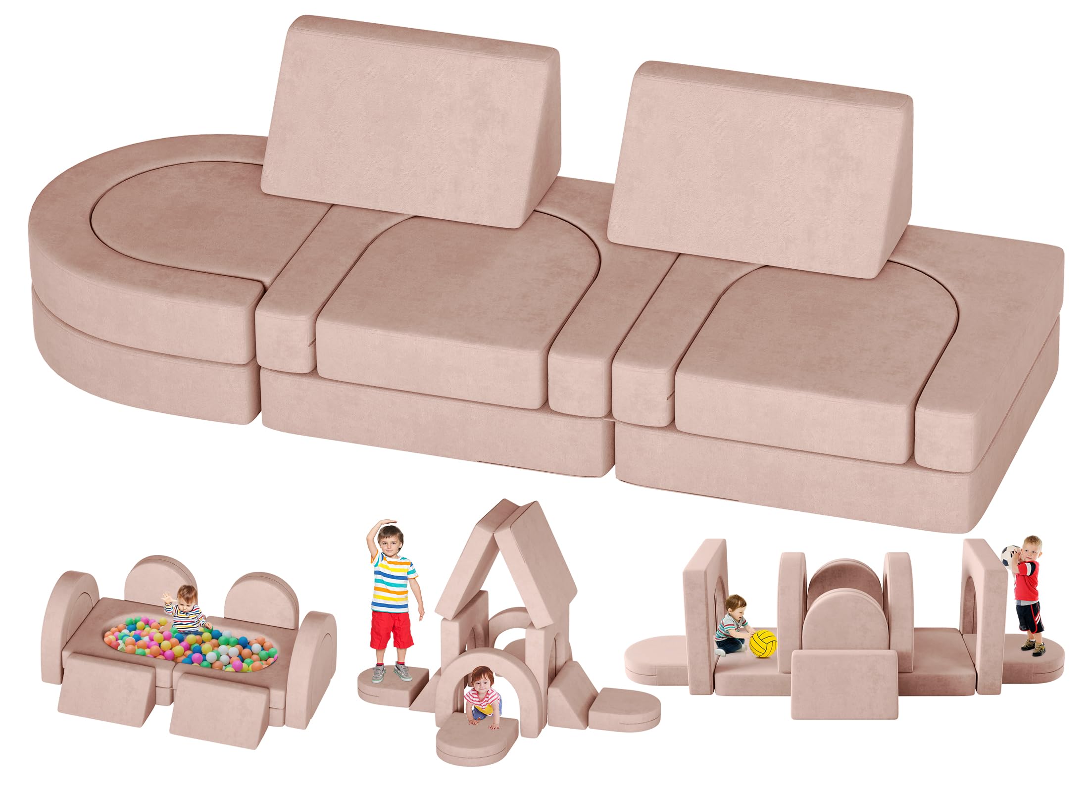Amazon.com: Kids Couch, 12PCS Modular Toddler Couch with 2 Triangular ...