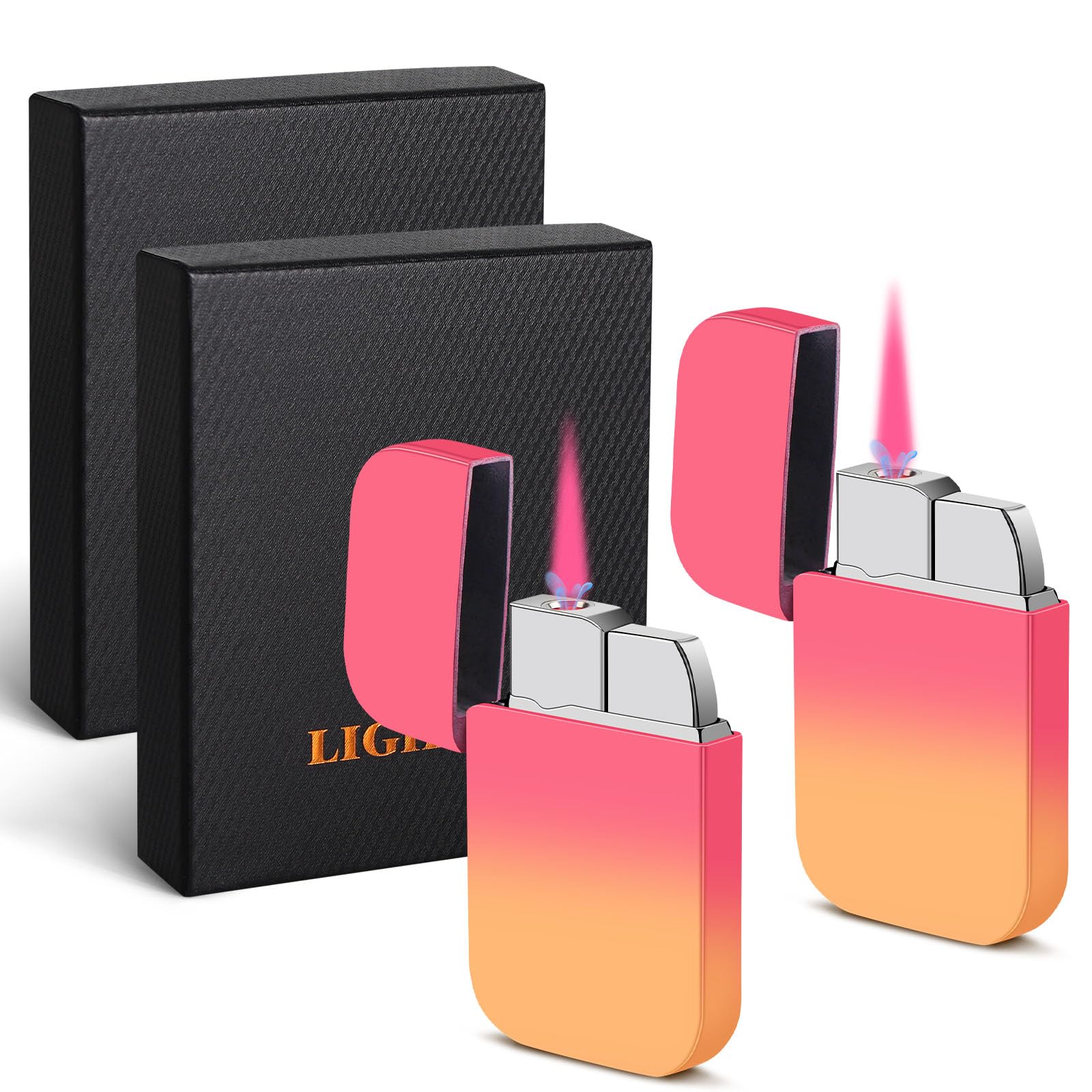 Amazon.com: 2 Pack Pink Flame Torch Lighter, Cute Lighter, Refillable ...