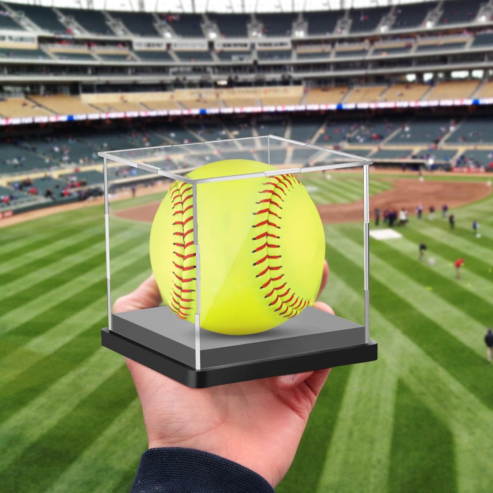 Snapklik.com : 4 Pack Arcylic Softball Display Case Clear Softball ...