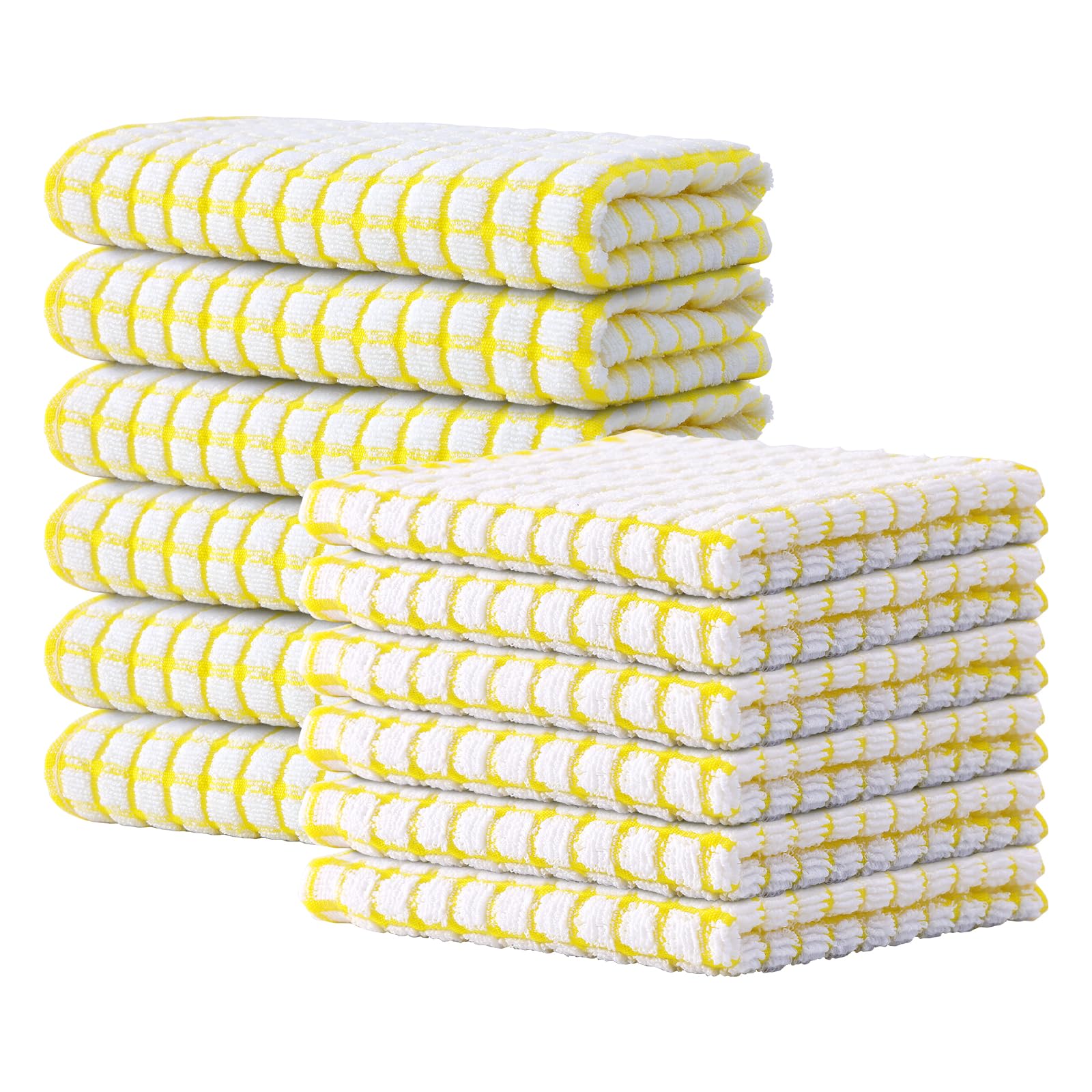 Amazon.com: Kitinjoy Cotton 12 Pack Kitchen Towels and Dishcloths Sets ...