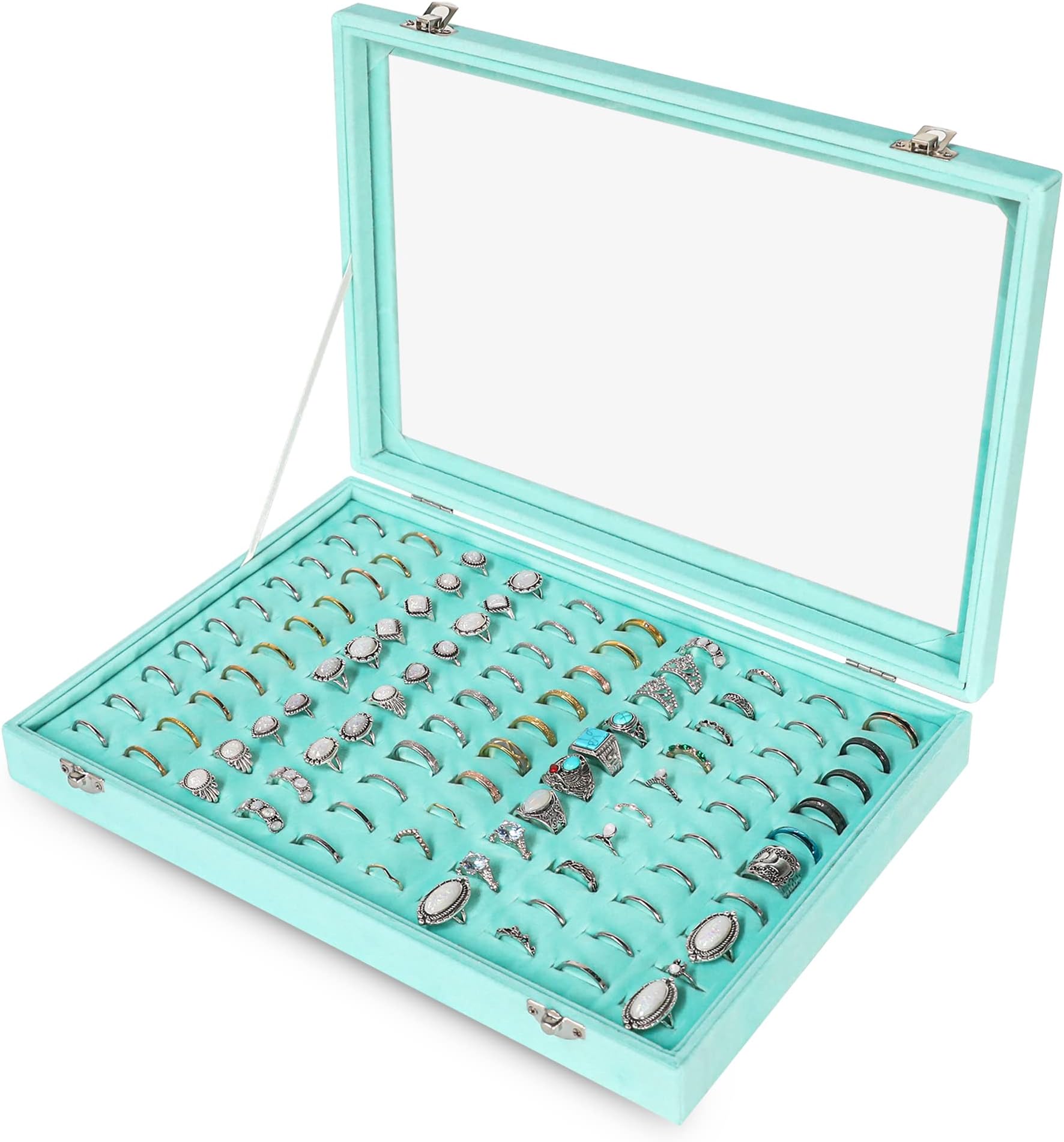 Amazon.com: OSPNIEEK Ring Jewelry Organizer Box, 36 Slots Rings Display ...