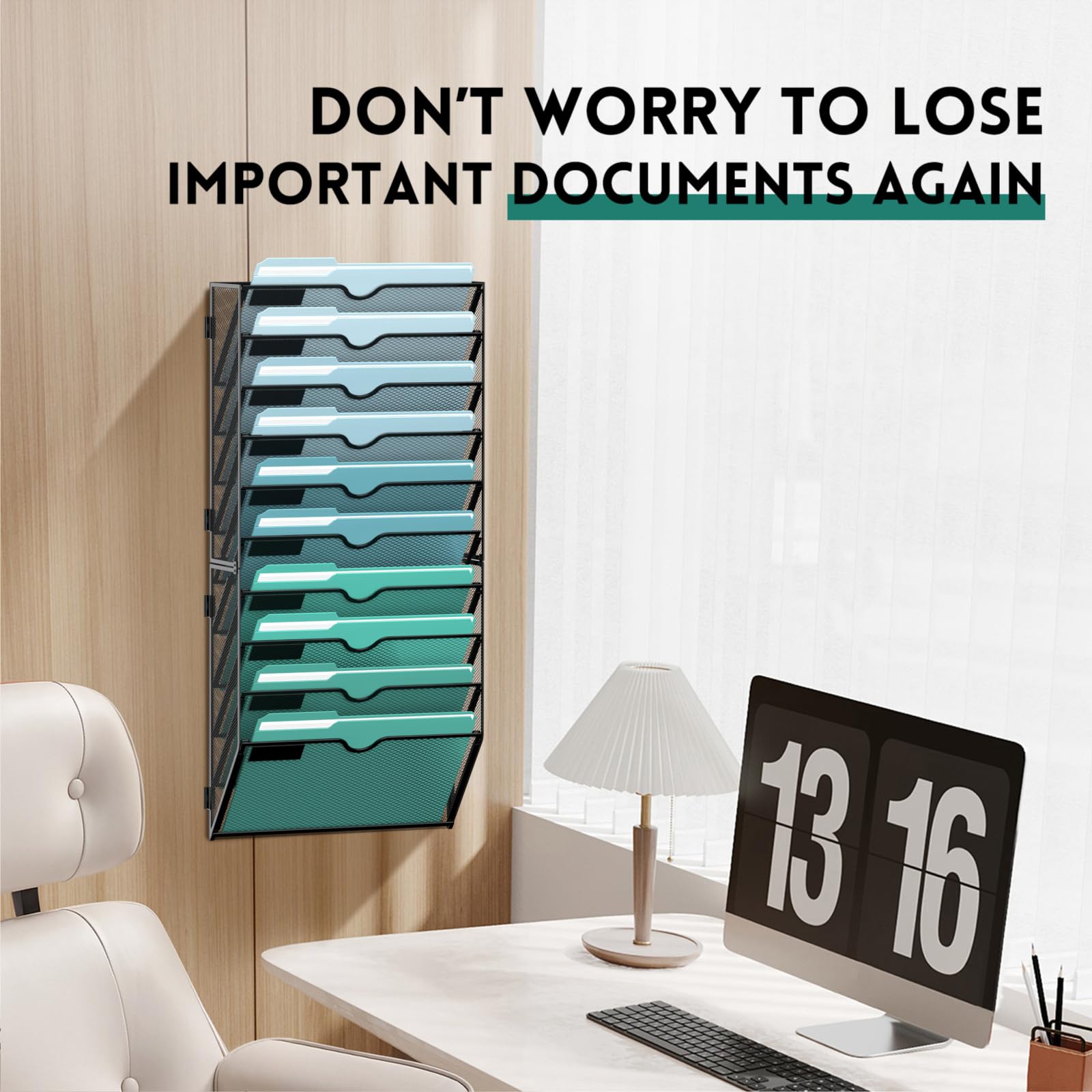 Snapklik.com : 10-Tier Wall File Organizer, Hanging Wall Files For ...
