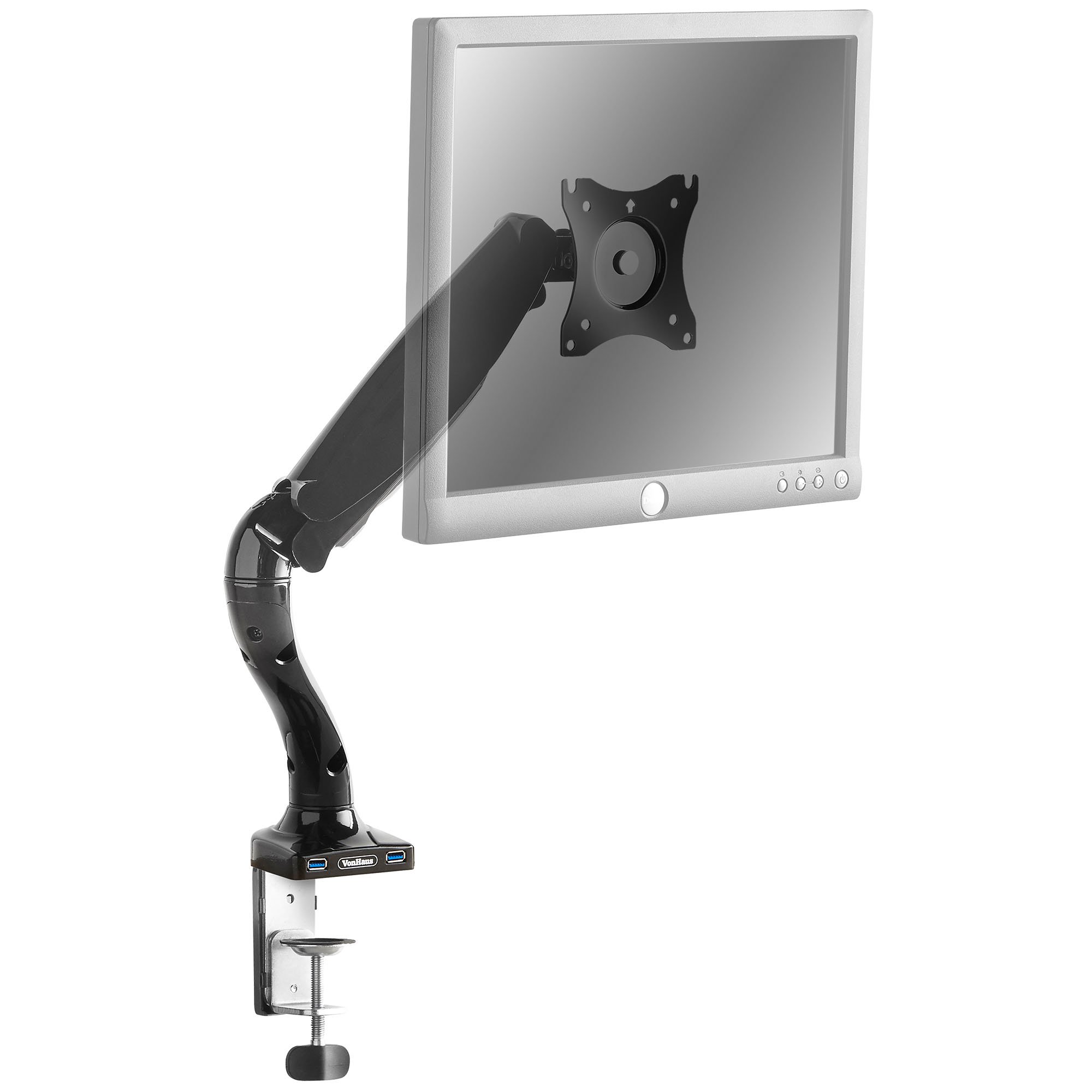 Buy VonHaus Premium Single Monitor / Articulating Monitor Arm With 2 ...