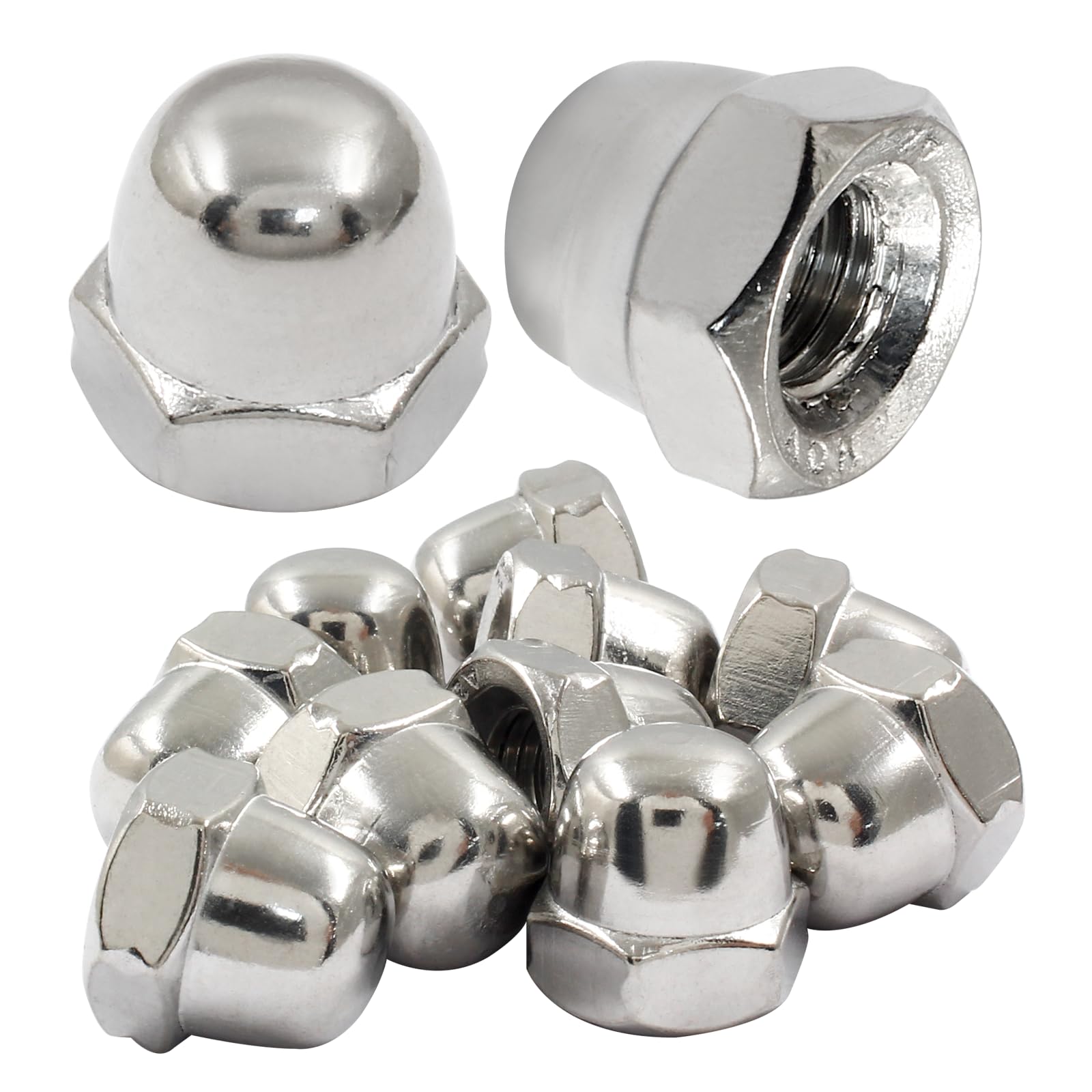 Amazon.com: Hitefu 10PCS M10-1.5mm Acorn Cap Nuts, Stainless Steel Hex ...