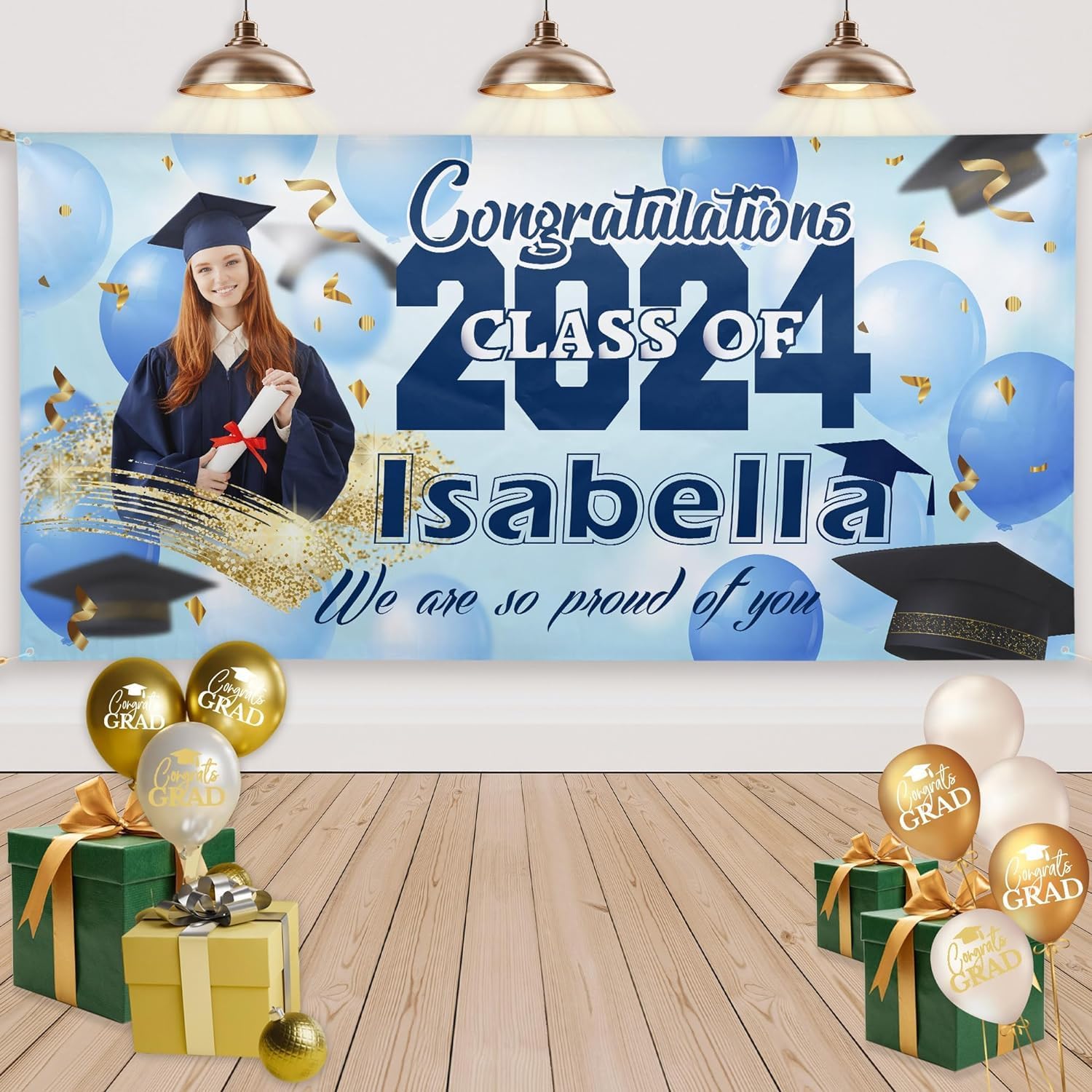 Amazon.com: Custom Graduation Banner Class of 2024 Personalized ...