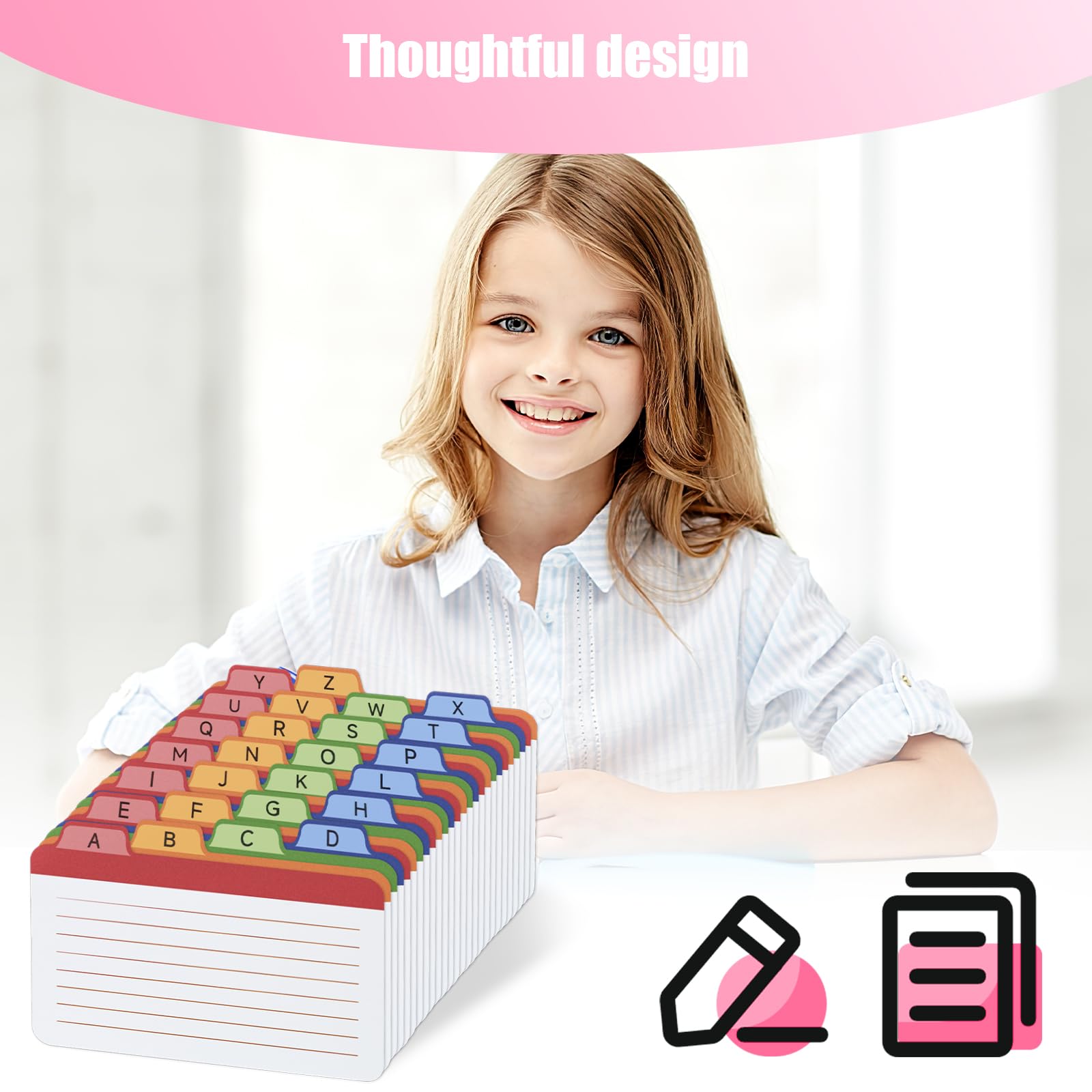 Snapklik.com : 26PCS Index Card Dividers, 6"x4" Colored Note Cards ...