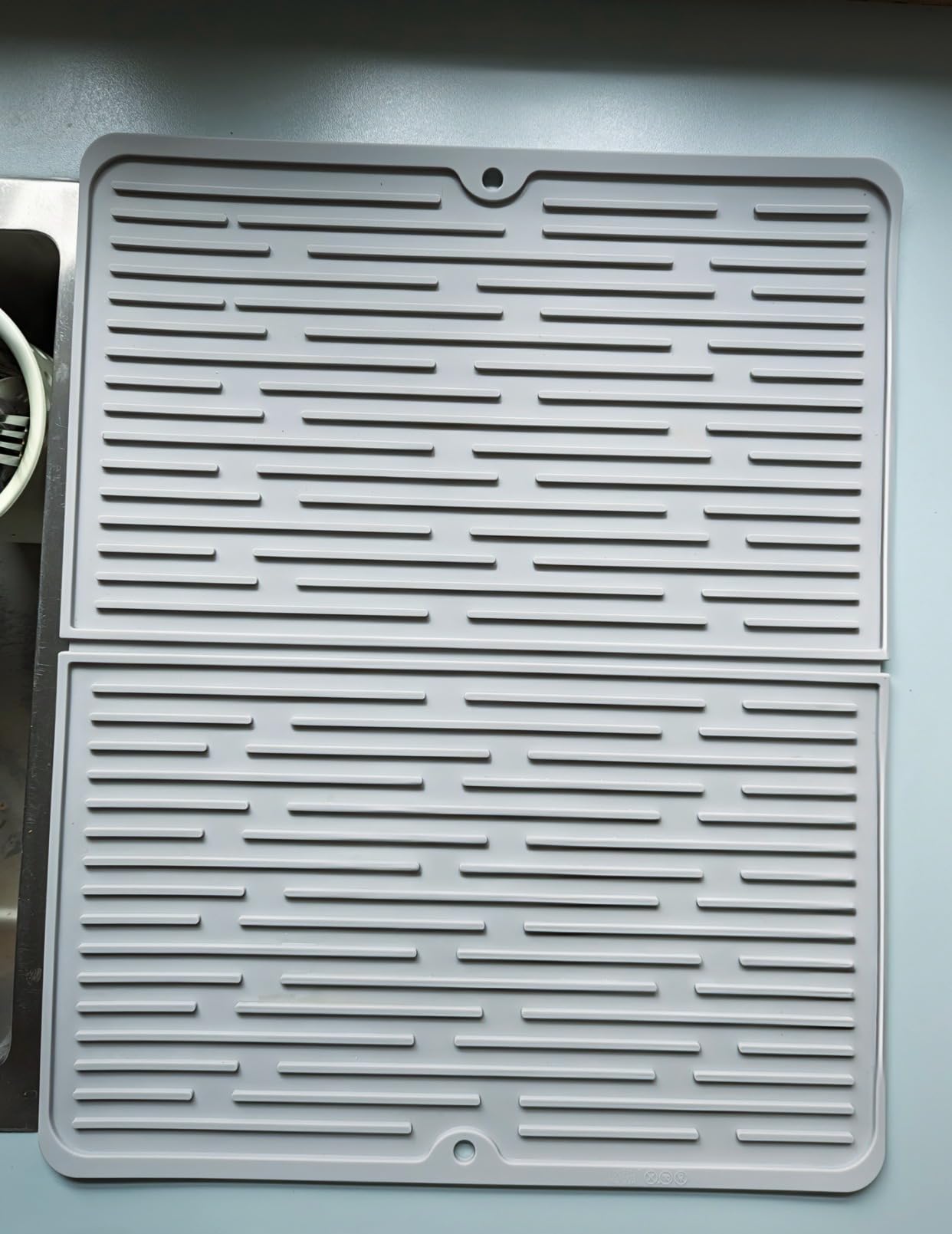 Silicone Draining Mat, 50X40CM Large Sink Drainer Mat, Non Slip ...