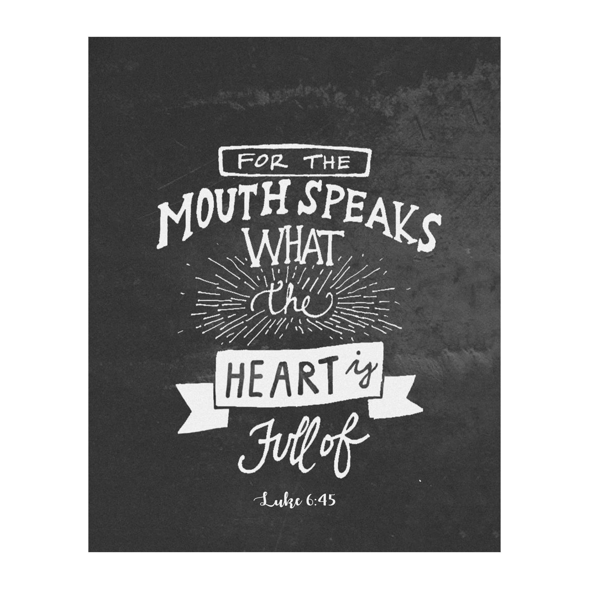 Luke 6 45 Mouth Speaks Heart Bible Verse Wall Art | Desertcart Panama