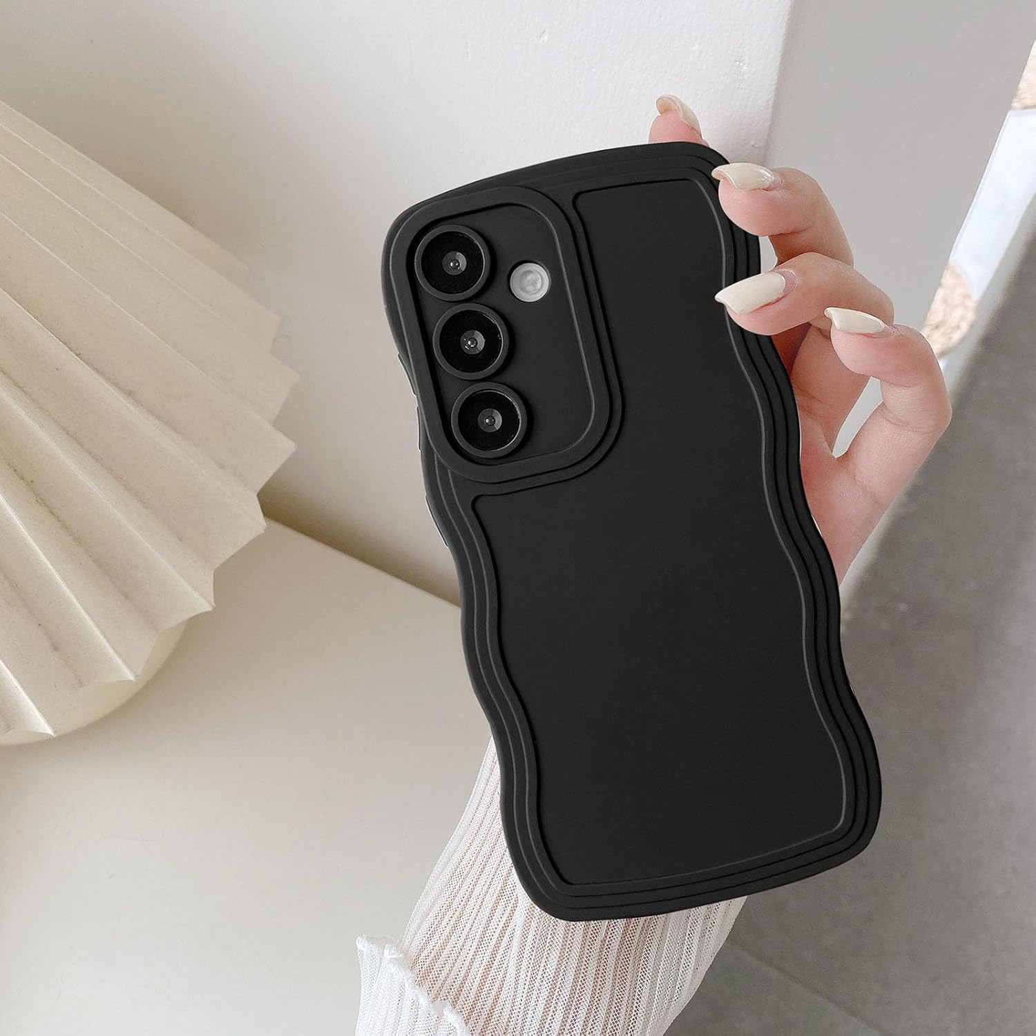 Amazon.com: UEEBAI Wave Frame Silicon Case for Samsung Galaxy A16 4G/5G Phone Case, Cute Wave ...