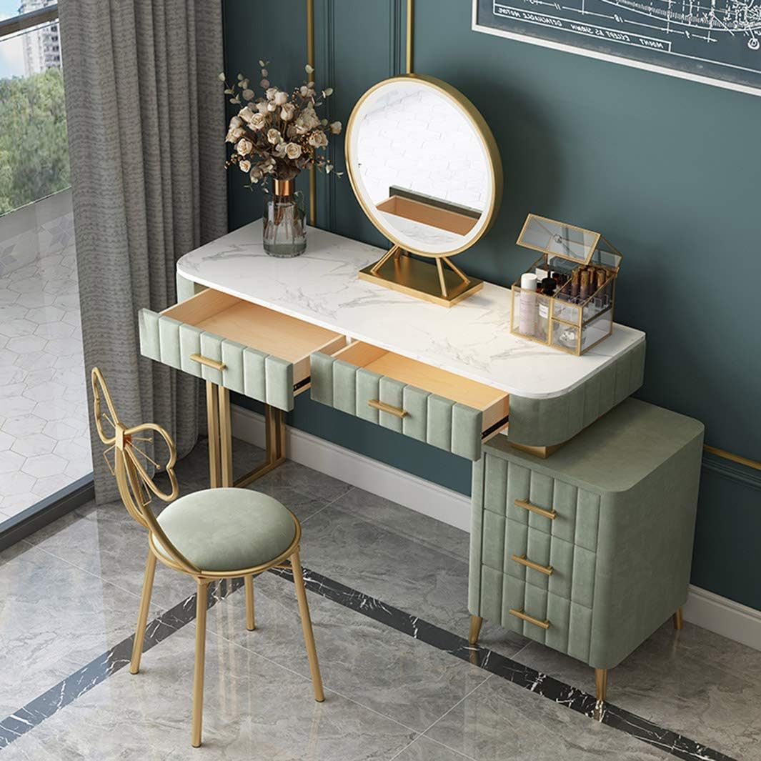 Sminkbord sammet smink sminkbord med smyckesorganiserare och dämpad ...