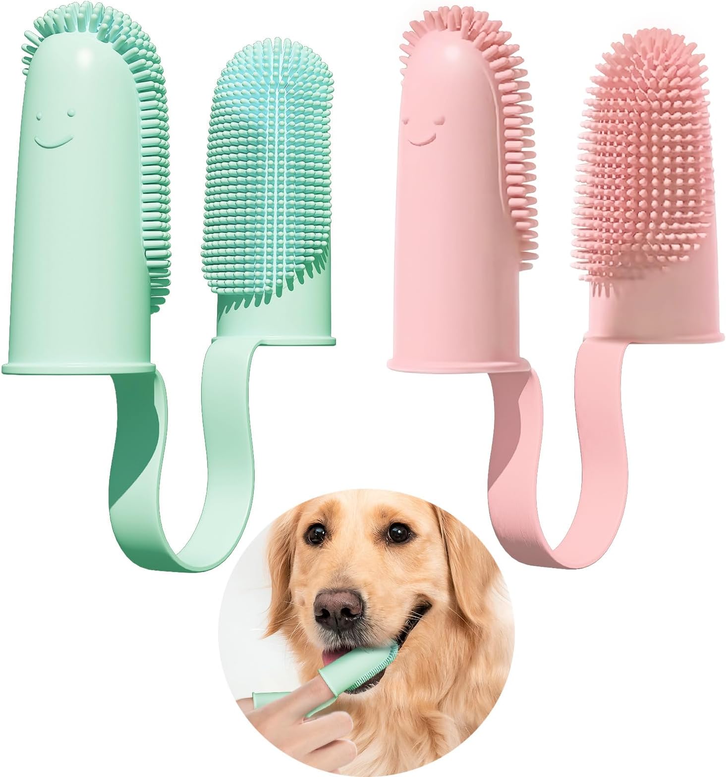 Amazon.com: 4 Pack Dog Finger Toothbrush, Dog Toothbrush Kit Surround Bristles for Easy Teeth ...