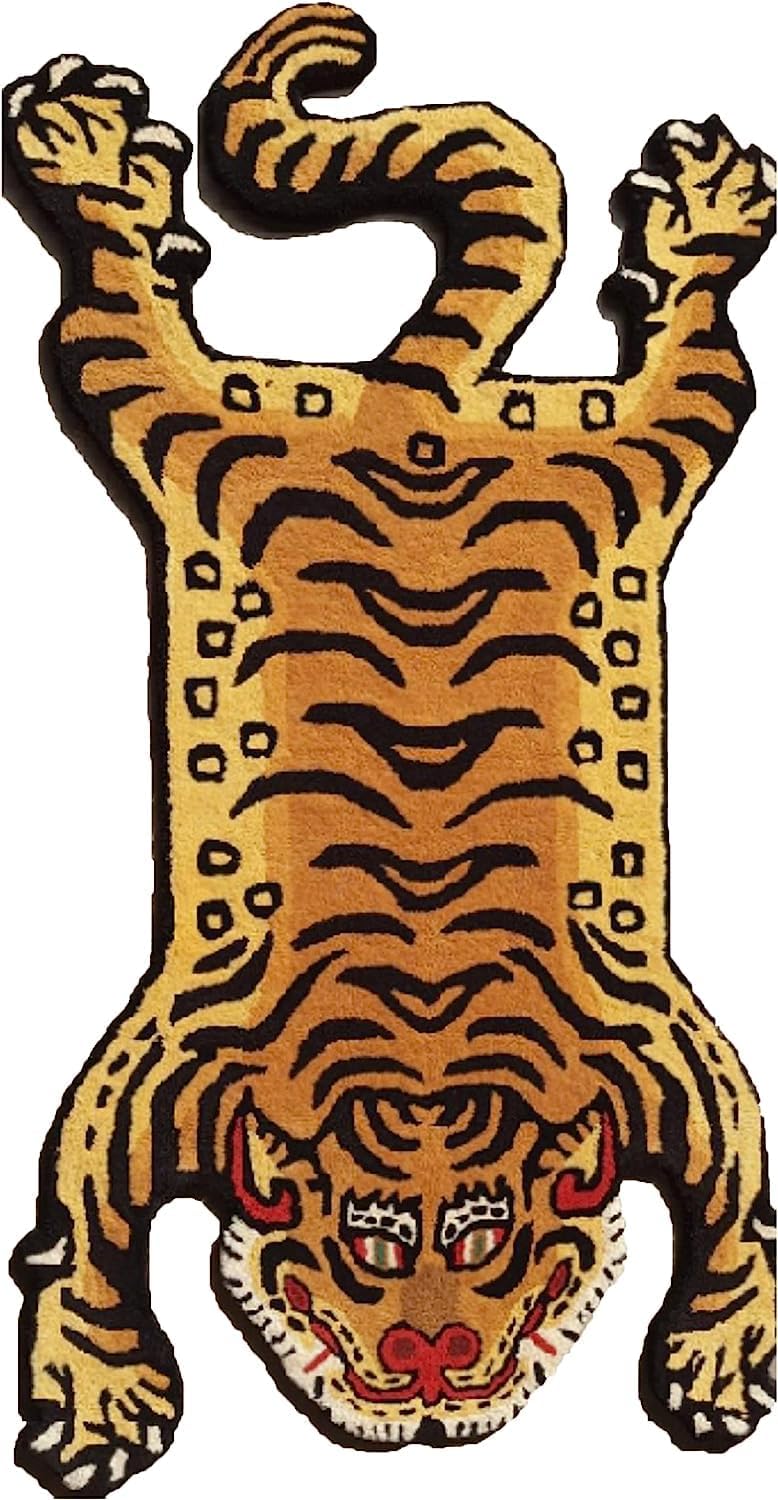 Amazon.com: The India Rugs Tibetan Tiger Print Skin Area Rug for Home ...