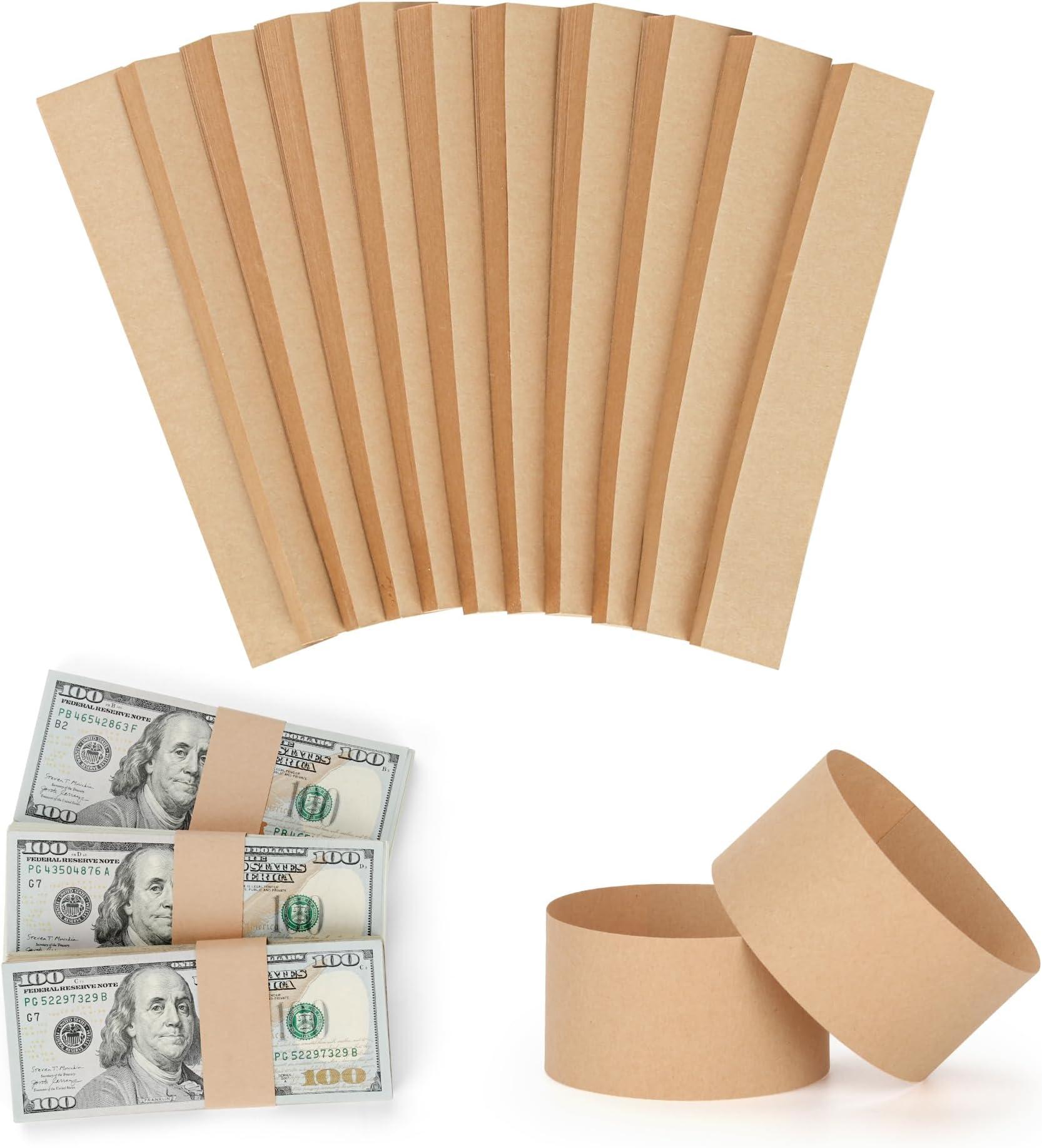 Amazon.com : Self-Sealing Currency Straps - Pack of 100 Orange Bands ...