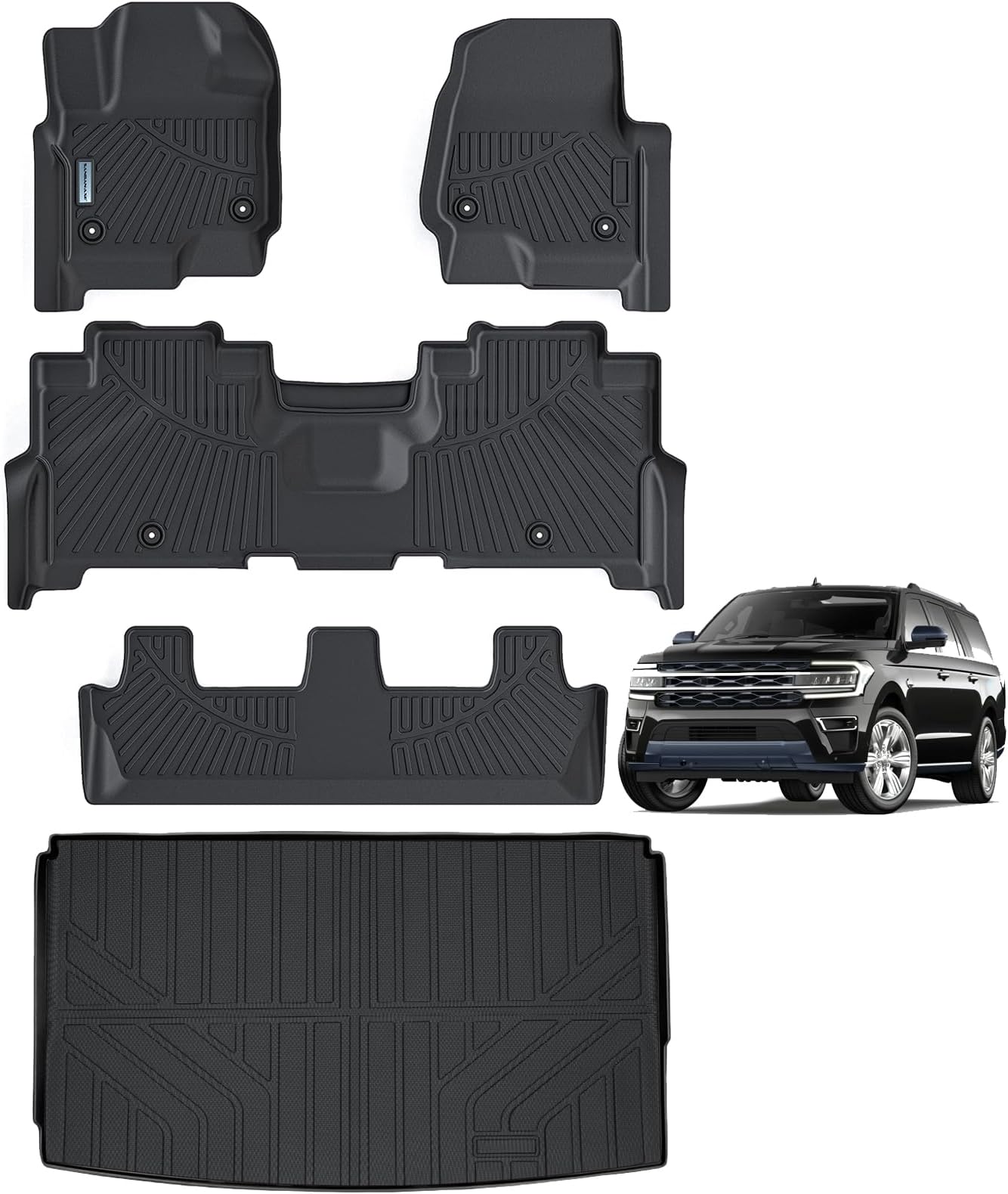 Amazon.com: SANBAN-AXE Floor Mats & Trunk mat for Ford Expedition MAX ...