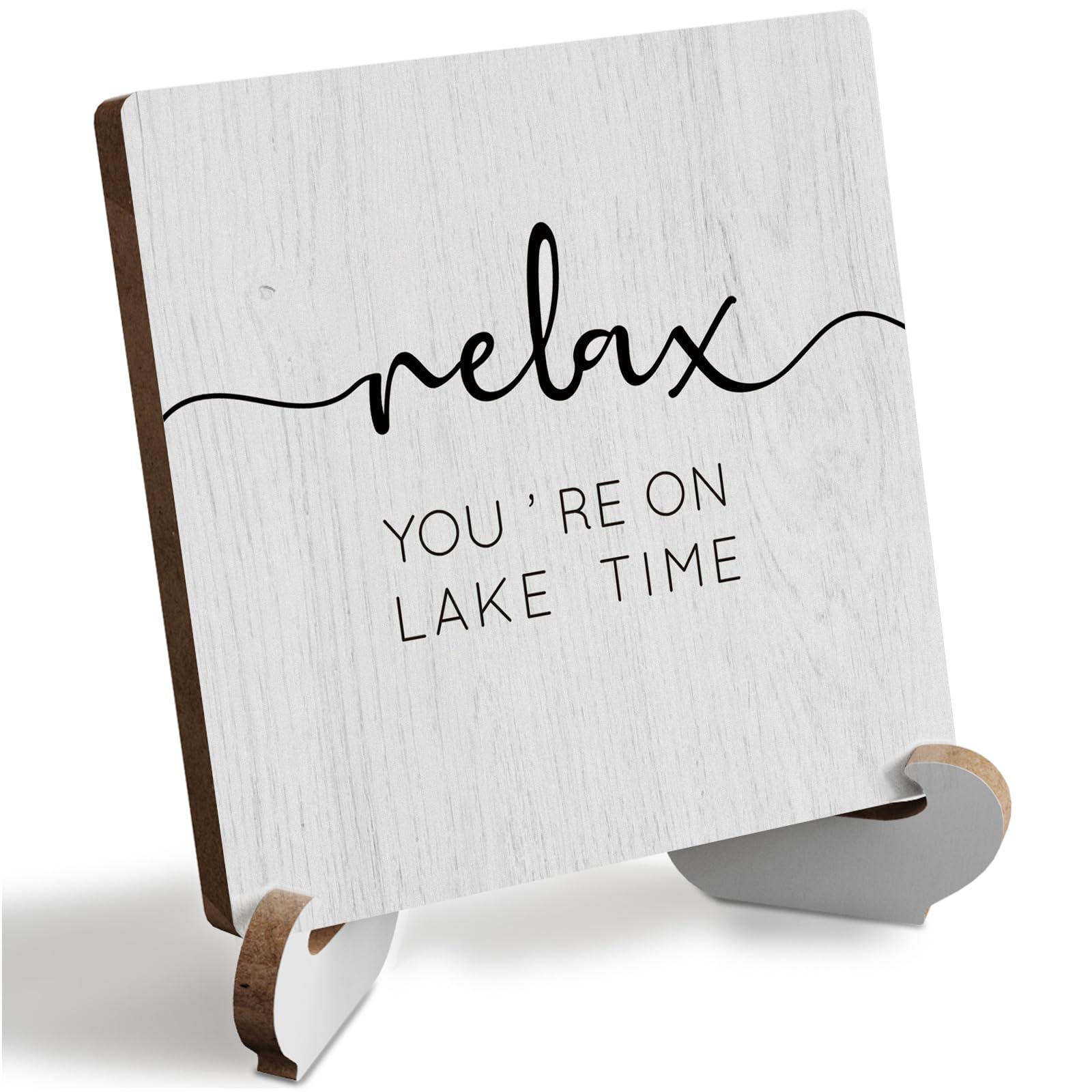 Amazon.com: Lake Time Sign Lake House Decor Rustic Wooden Desk Decor ...