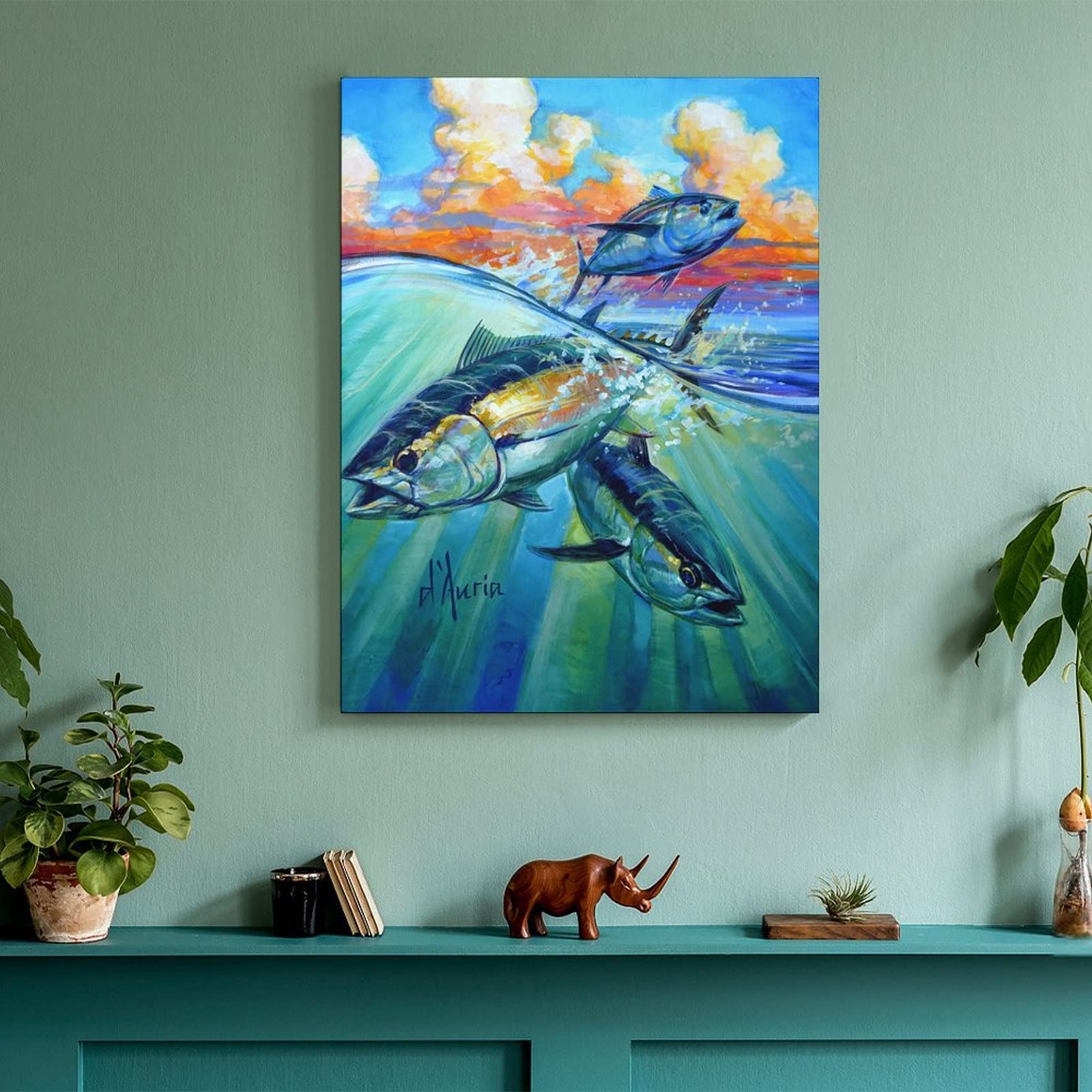 Tuna Fish Drawing Dorado, Marlin And Tuna Art Print By Tom Dauria