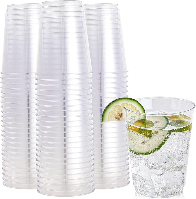 Amazon.com: FOCUSLINE 10 oz Clear Plastic Cups, Disposable Heavy Duty ...
