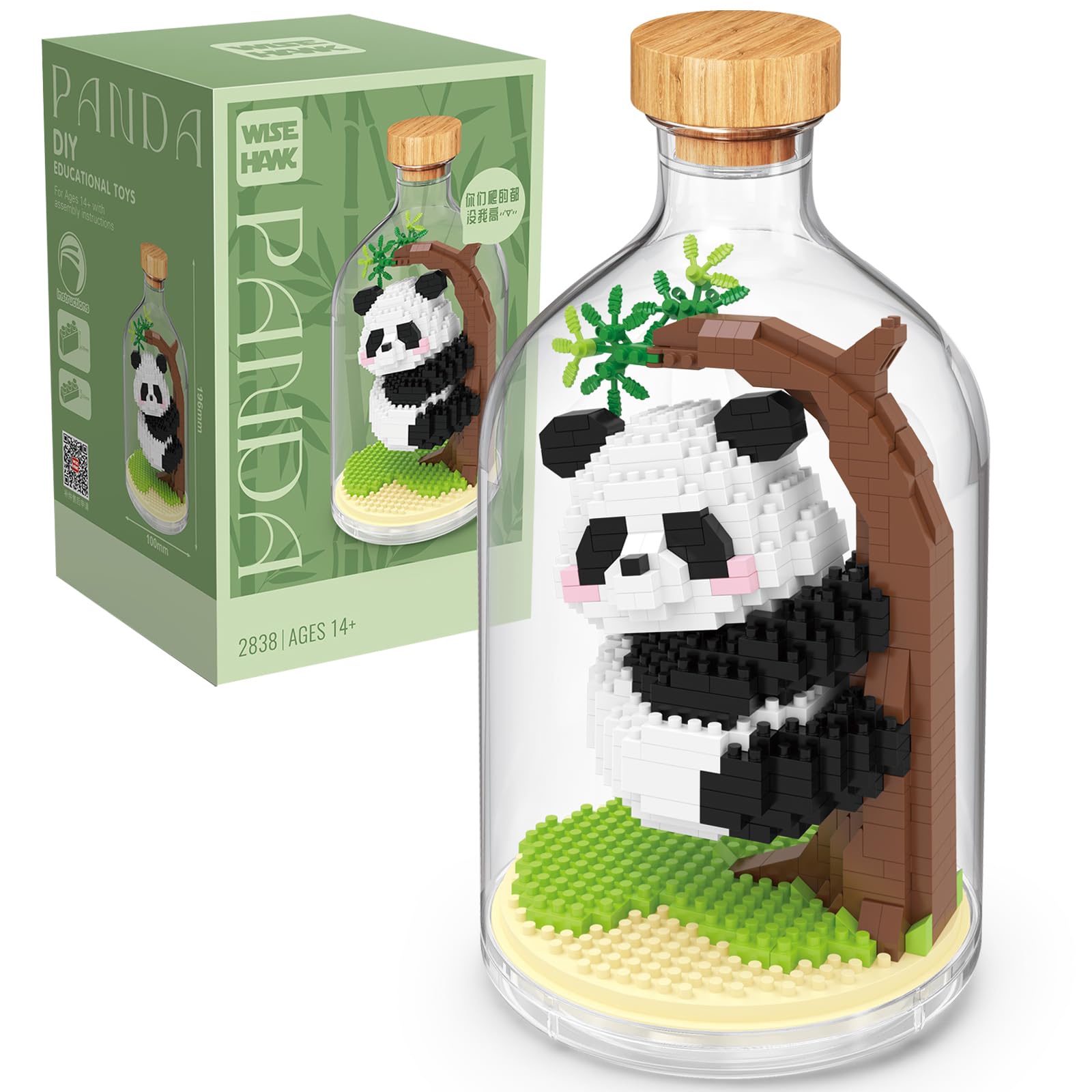 Amazon.com: OLTLYUNH Creative Panda Toy Building Set,Adult Mini Animal ...