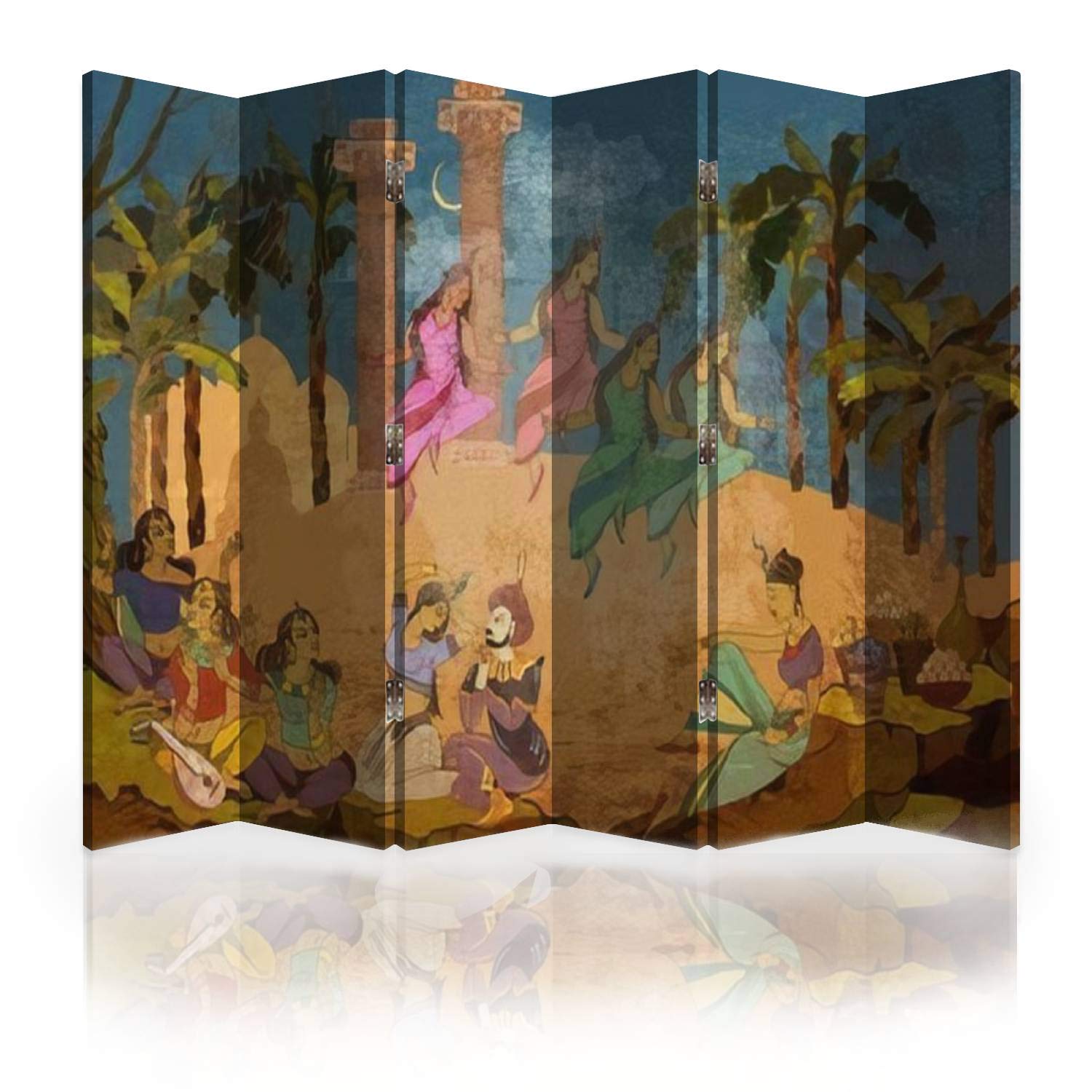Gutyhrmer Canvas Room Divider Screen Ancient Frescoes Hinduism ...