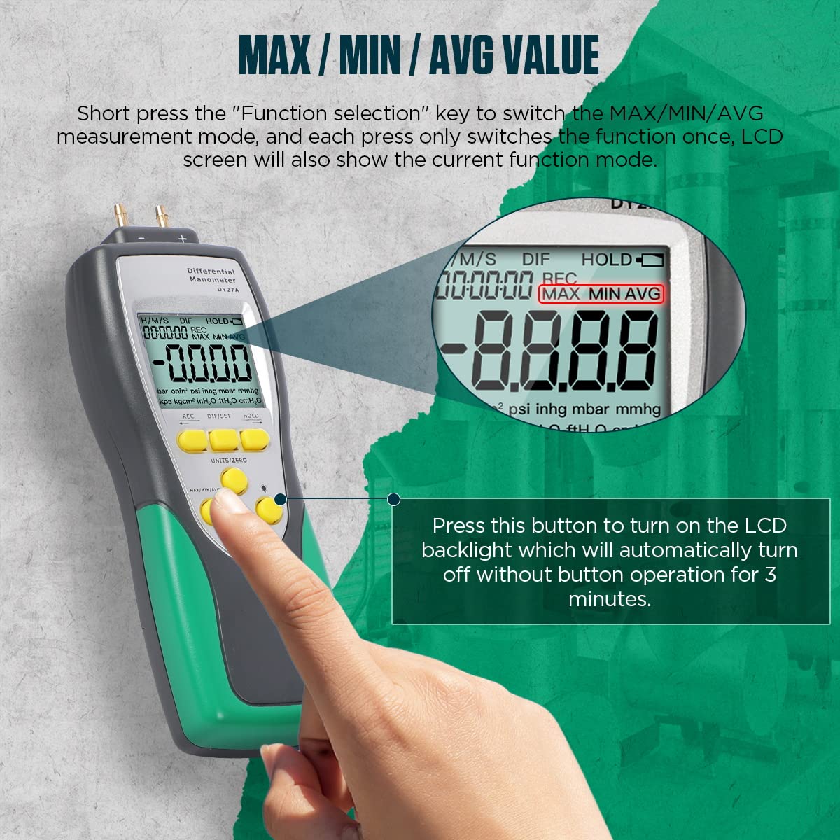 Snapklik.com : Manometer HVAC Kit Manometer Gas Pressure Tester 241.3 ...