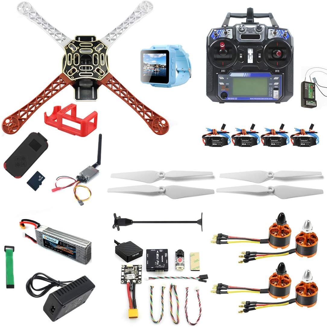 Amazon.com: QWinOut DIY RC Drone Kit F450-V2 FPV Quadcopter with Mini ...
