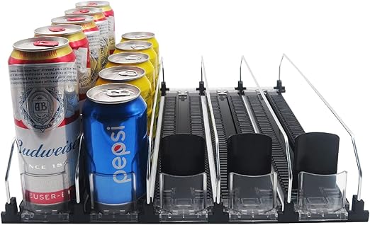Soda Can Organizer for Refrigerator-Automatic Pusher Glide, 12oz 16oz ...