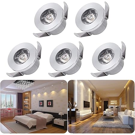 Small Recessed Mini Spotlight 5Pcs, 1W LED Ceiling Spotlight Mini ...