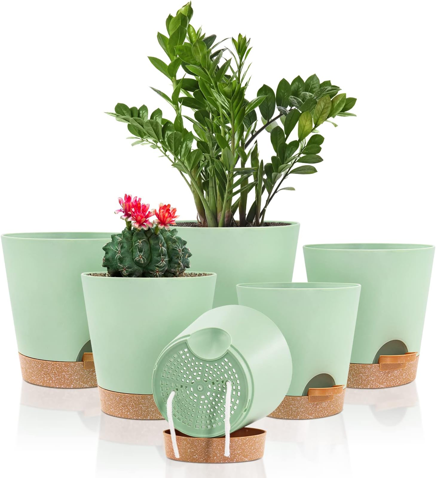 WENYA Self-Watering Plant Pots Indoor, 20/17.5/16.5/15/14/12.5cm ...