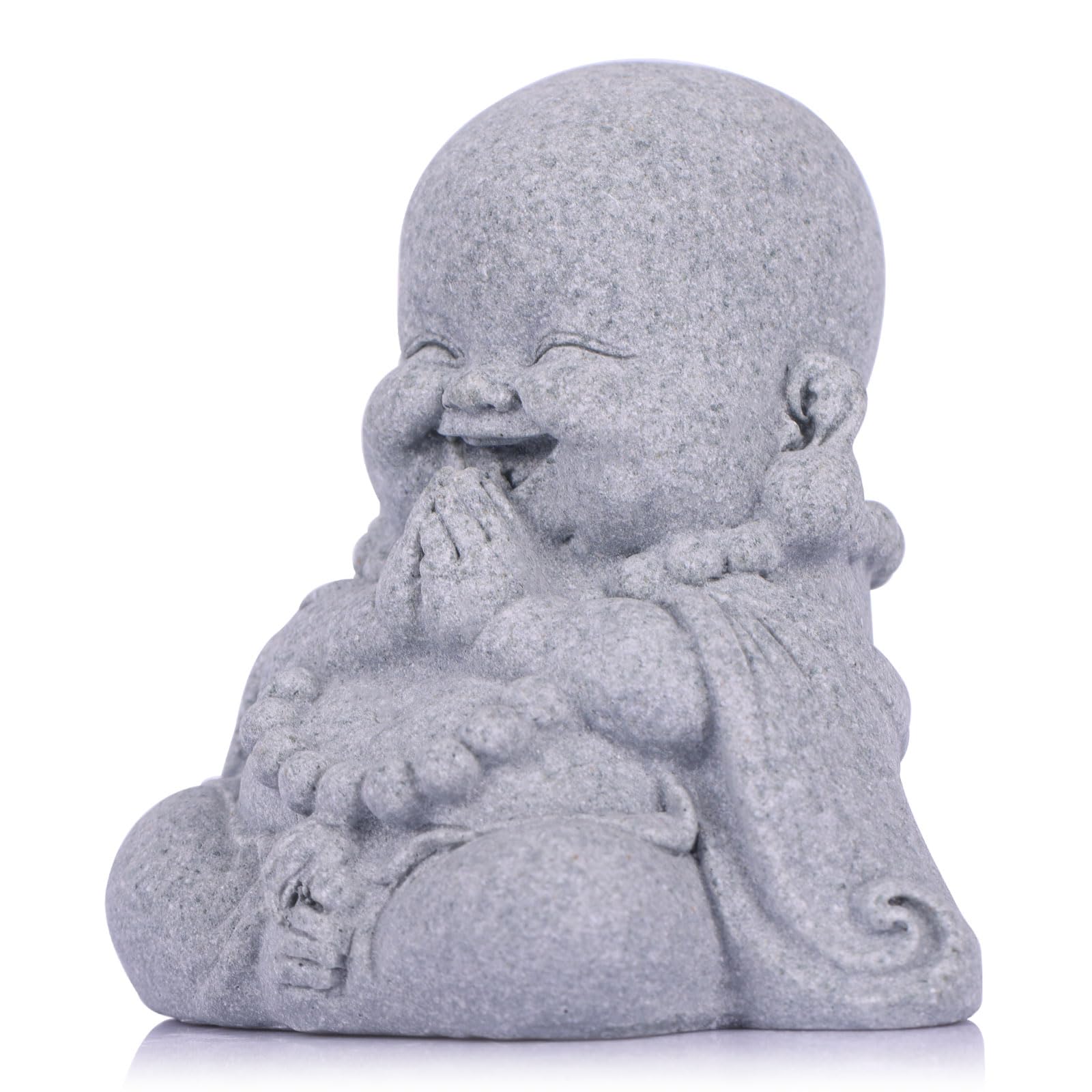 Amazon.com: 3-Inch Mini Laughing Buddha Statue, Sandstone Resin Buddha ...