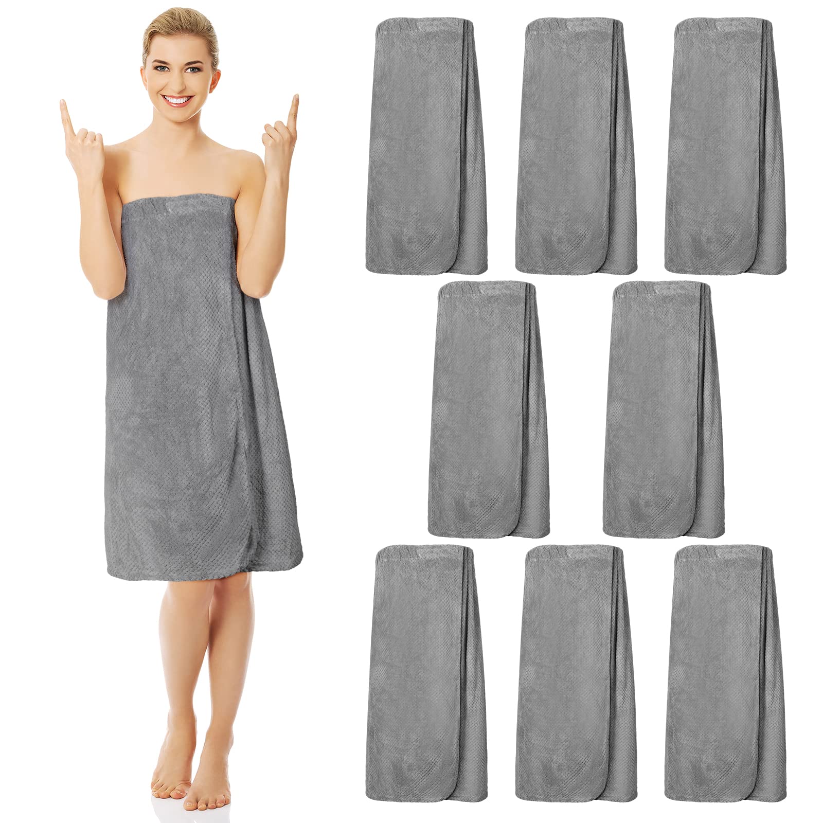 Amazon.com: Tigeen 8 Pcs Spa Wraps for Women Bath Spa Wrap Spa Robes ...